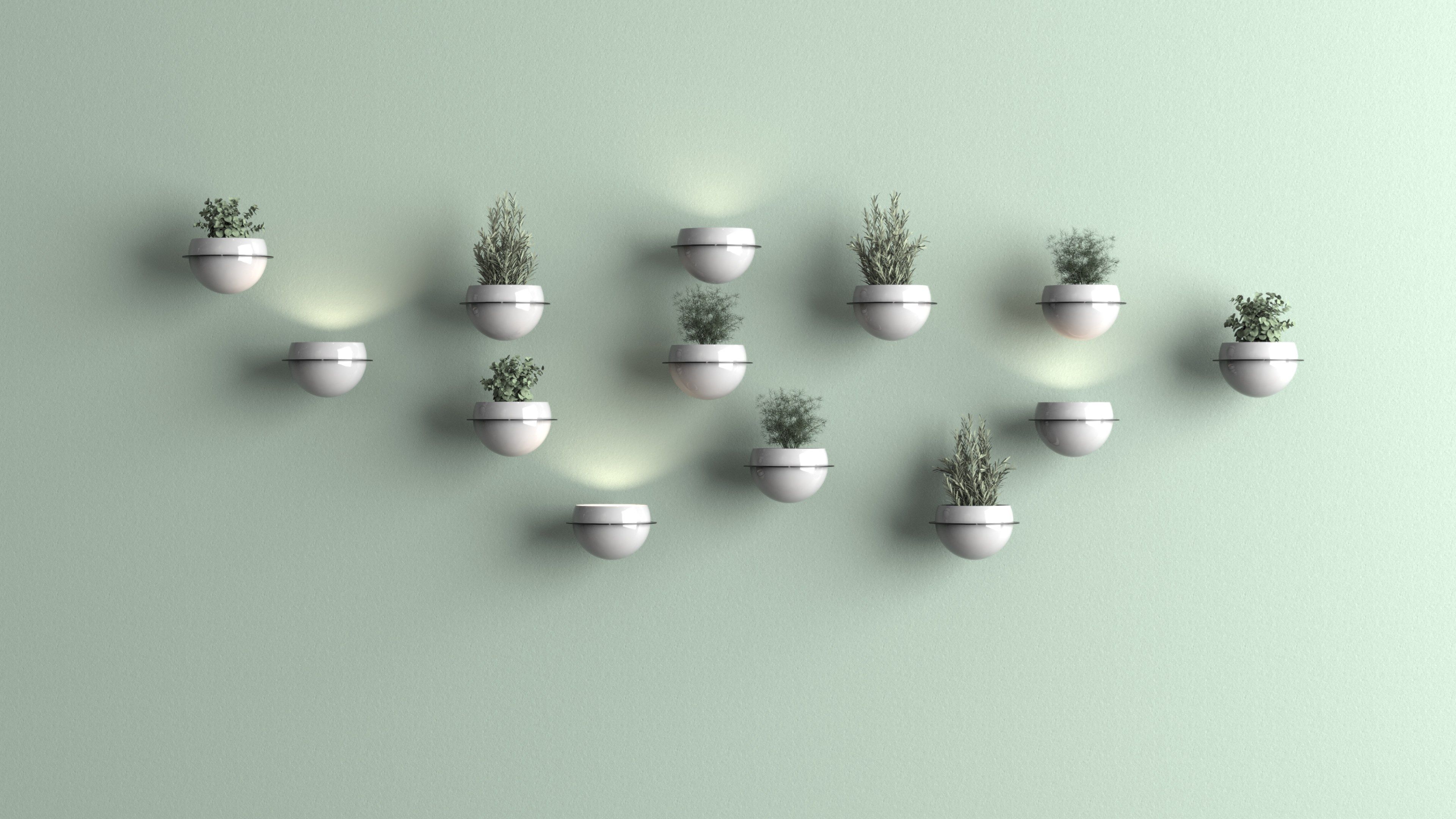 GLOBE Wall-mounted metal vase By BLOSS | design Studio Nove.3