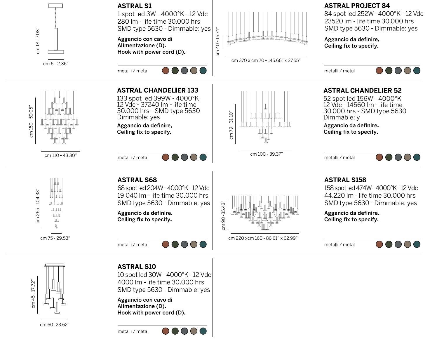 ASTRAL COOLORS Pendant lamp By Euroluce Lampadari