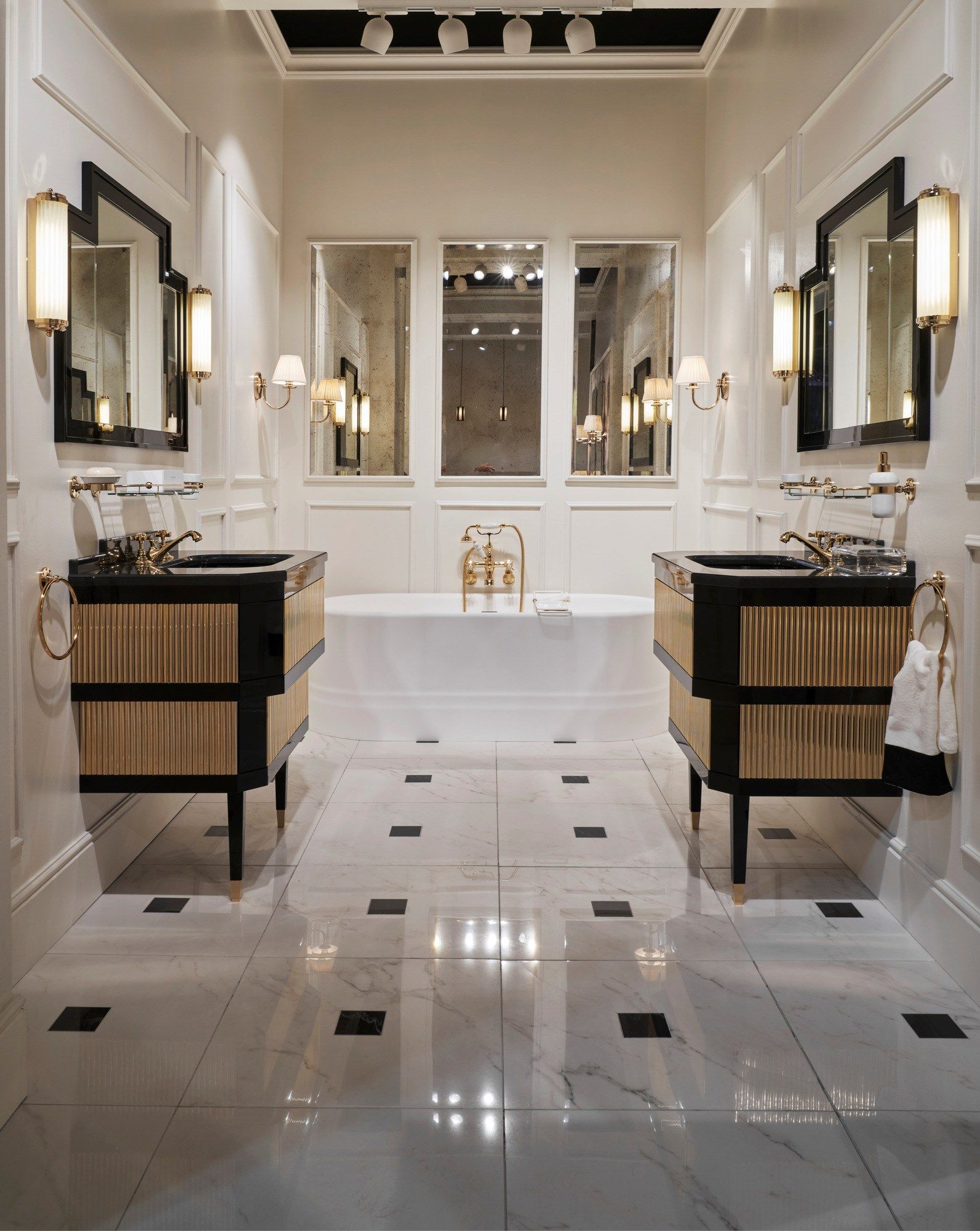 Porcelain stoneware flooring with marble effect ATELIER 18 By Devon&Devon