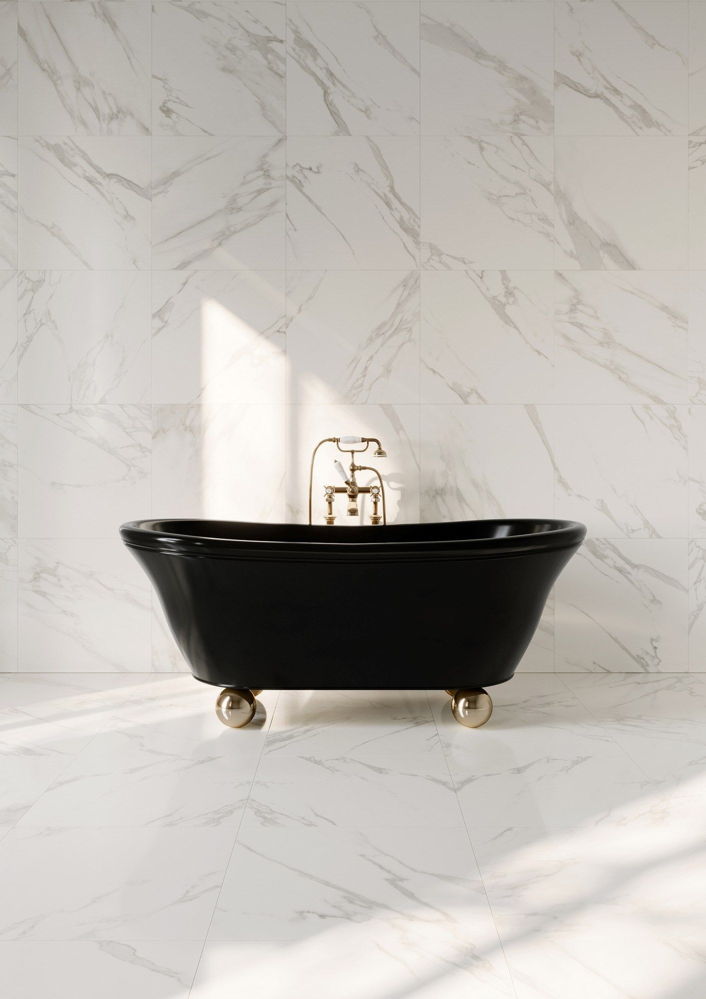 Porcelain stoneware flooring with marble effect ATELIER 18 By Devon&Devon