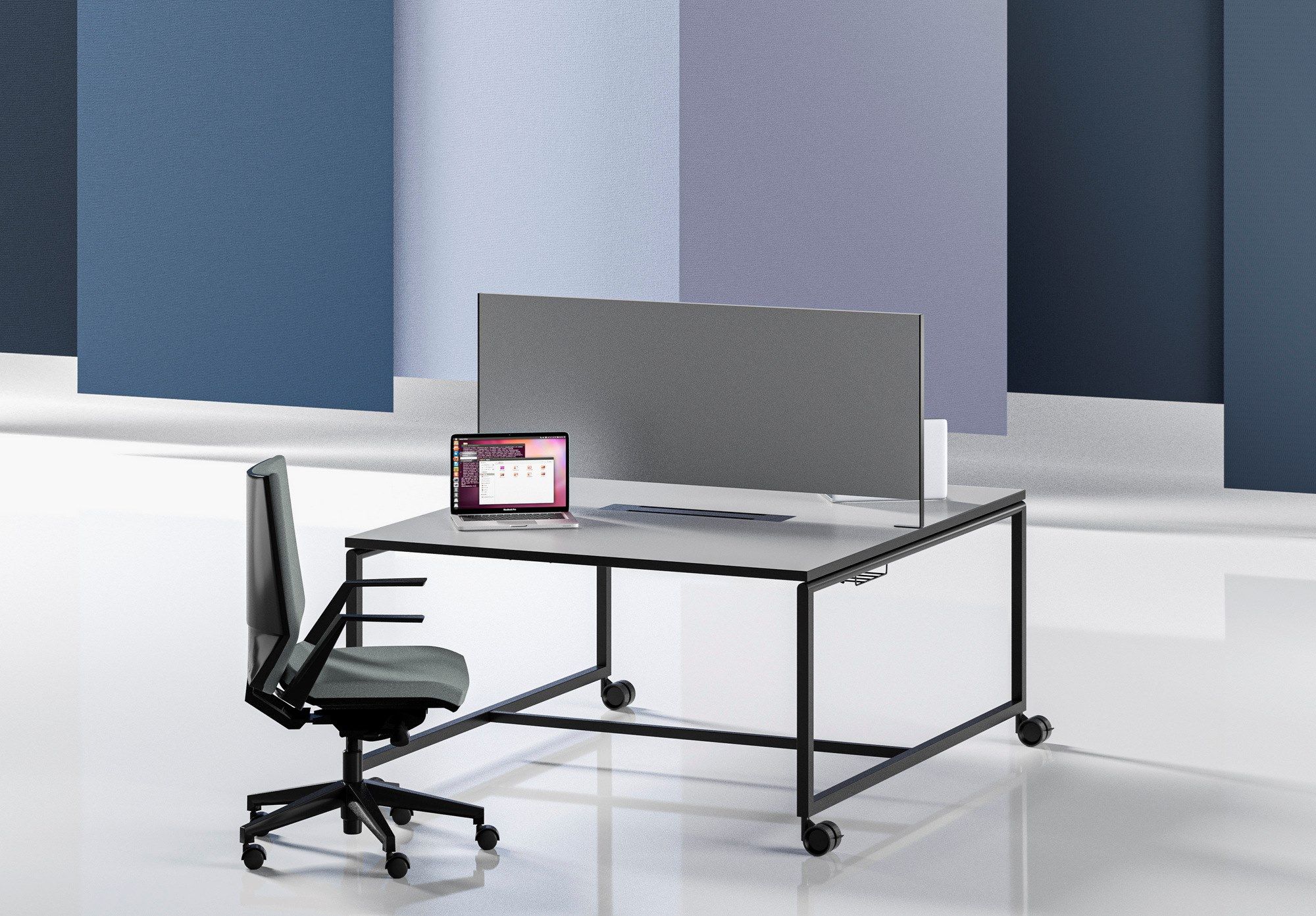 ATELIER High meeting table with castors By FANTONI