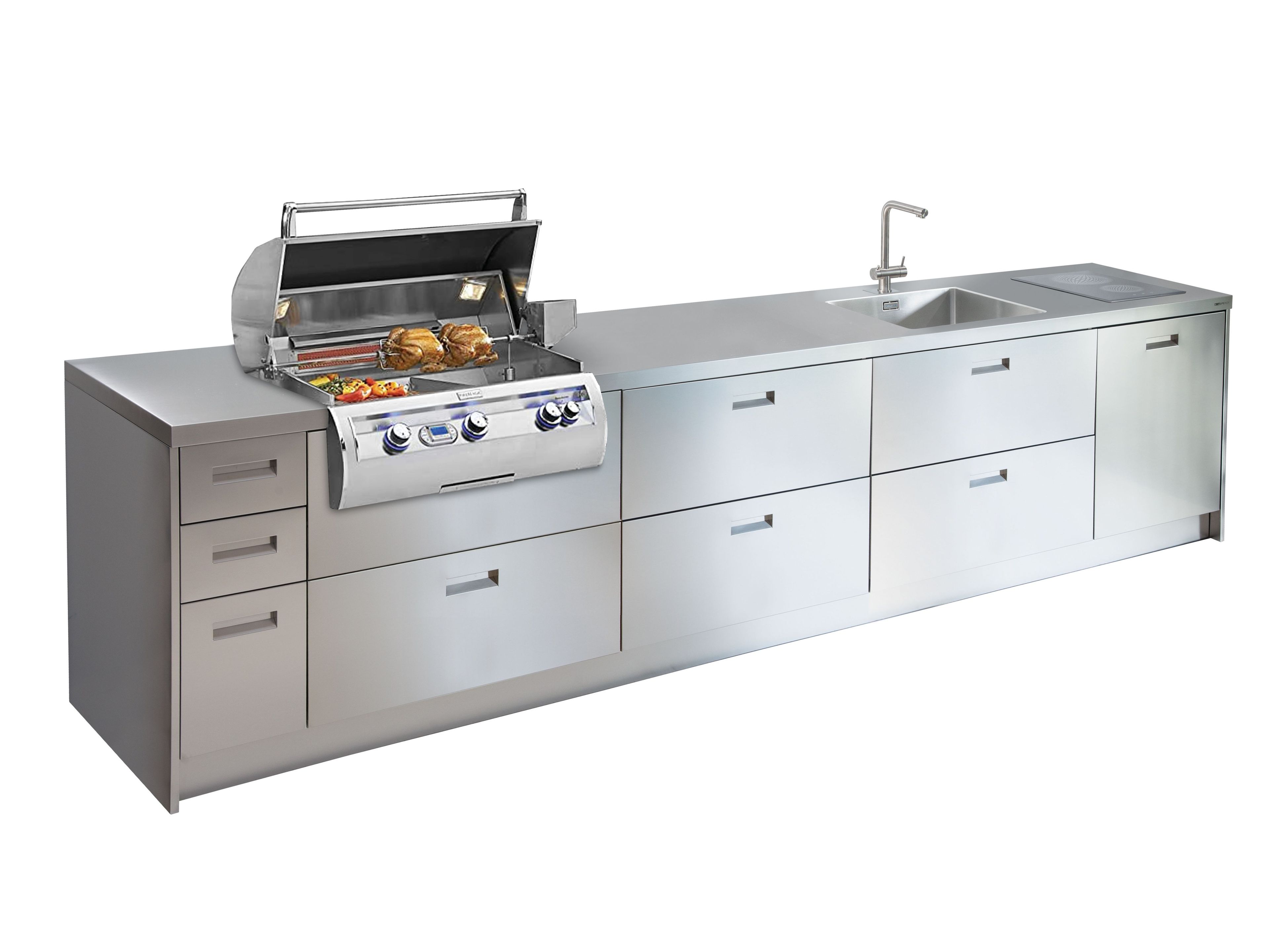 Stainless steel outdoor kitchen with Barbecue ATENA OUTDOOR By GPS INOX