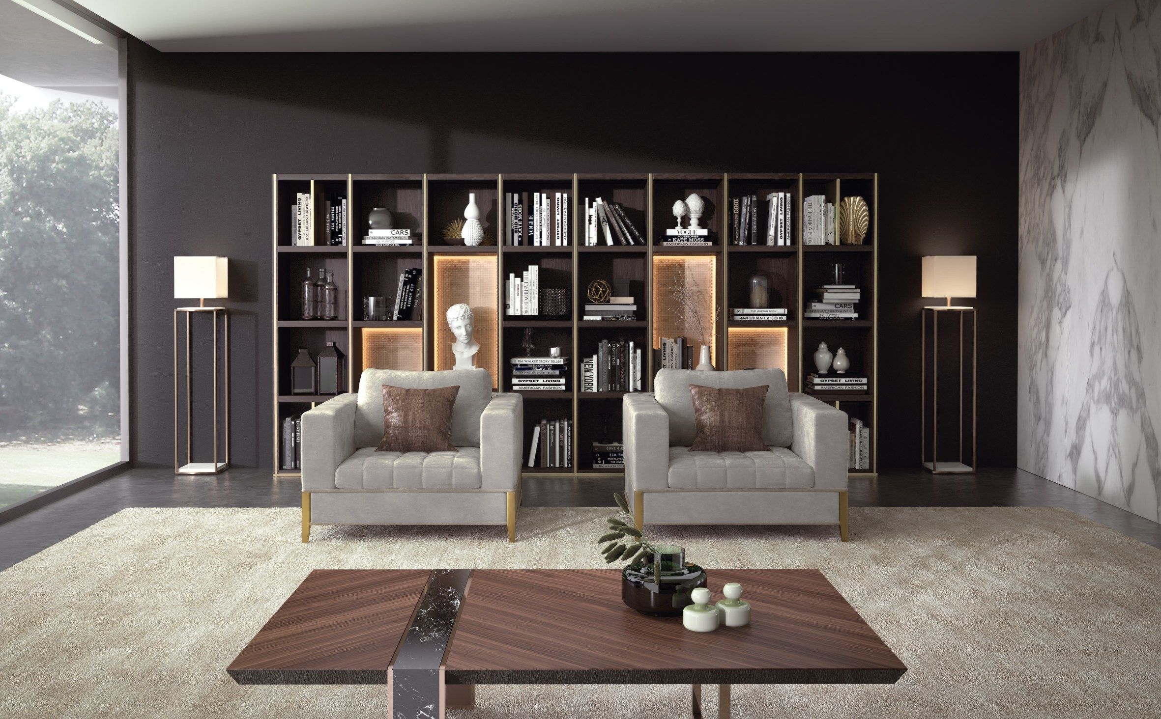 Open custom wooden bookcase ATHENA By Capital Collection