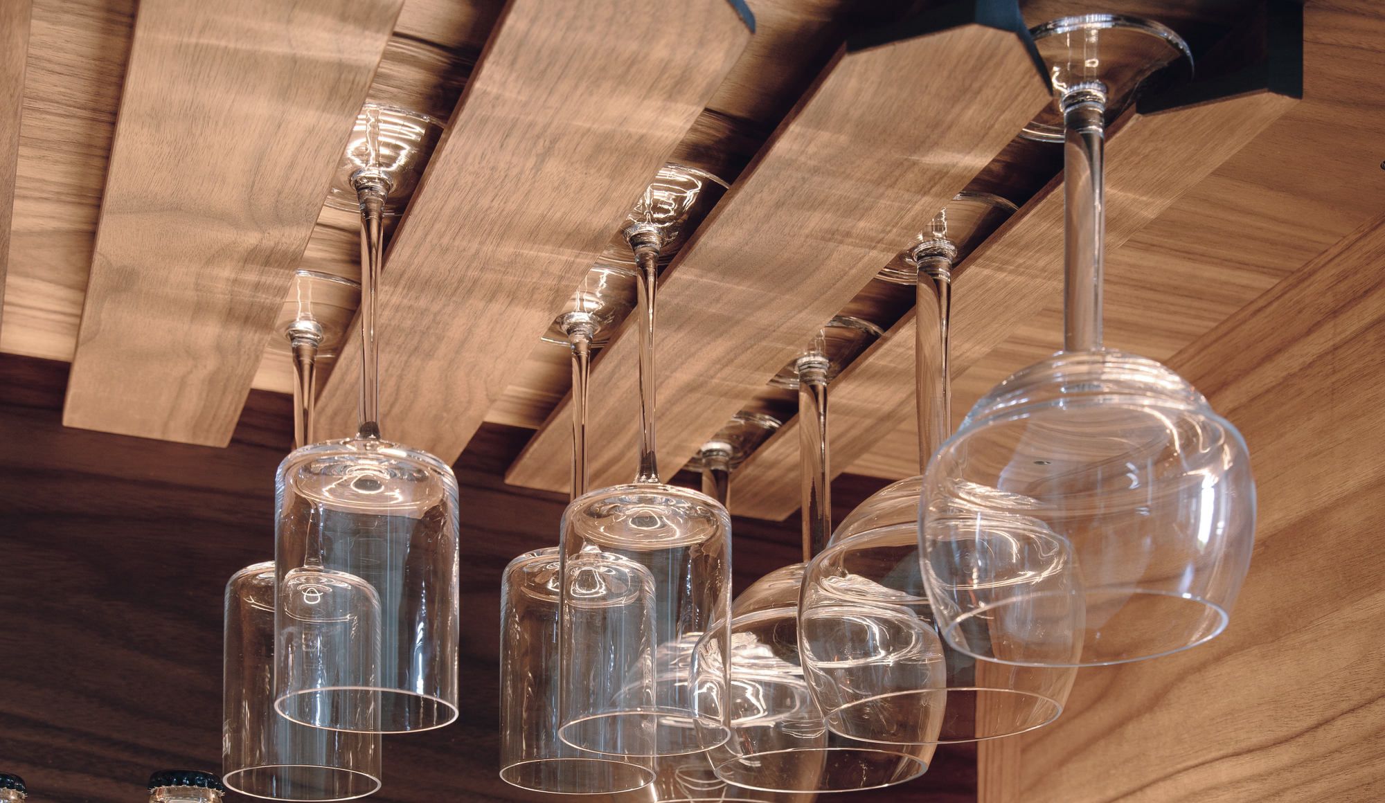 ATLANTE | Bar cabinet Walnut bar cabinet with integrated lighting By ...