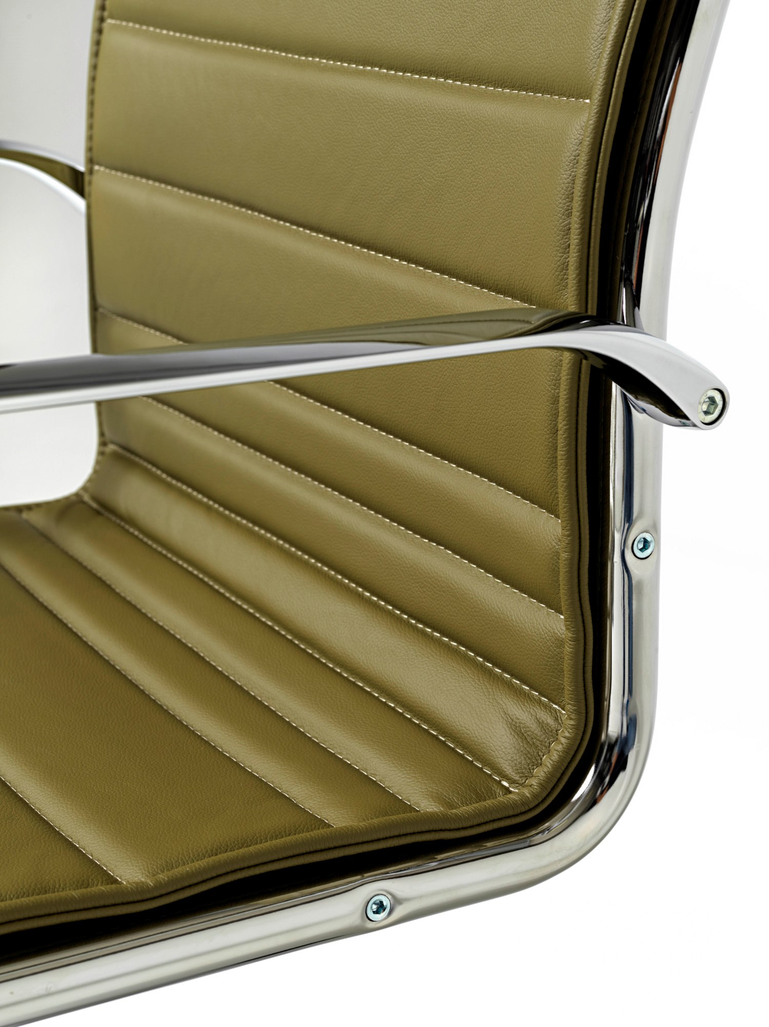 AUCKLAND Leather office chair with armrests with 5-Spoke base By Diemme