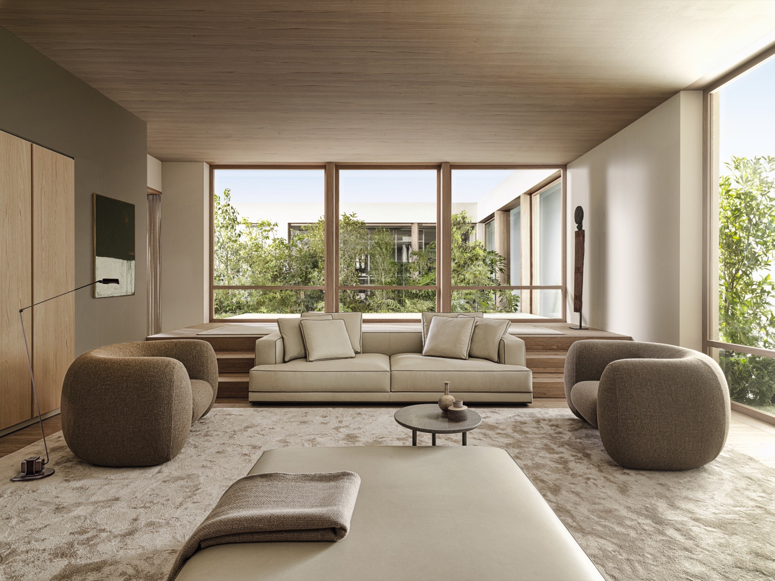 AUGUSTO 4 seater fabric sofa By Molteni & C. | design Vincent Van Duysen