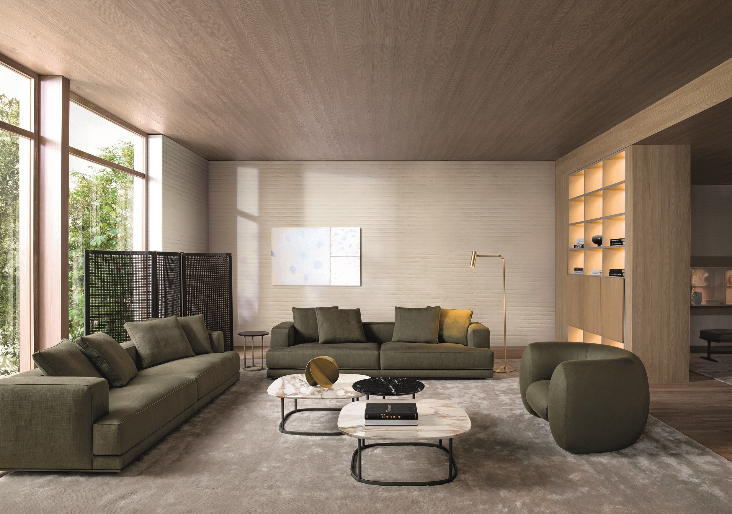 AUGUSTO 4 seater fabric sofa By Molteni & C. | design Vincent Van Duysen