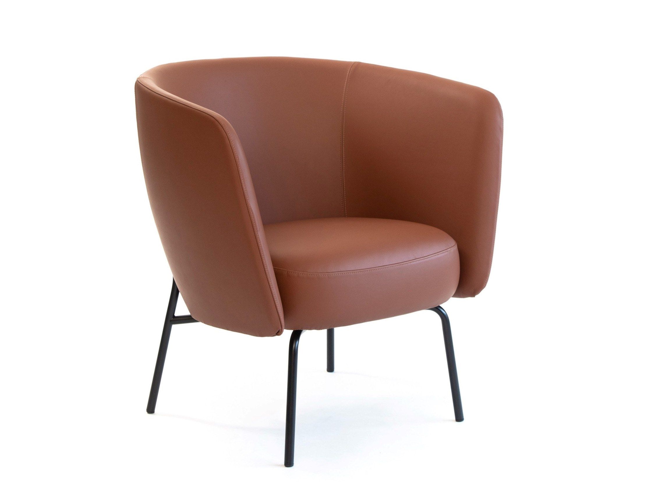 AURA BOLD Leather armchair with armrests By Inno | design Mikko Laakkonen