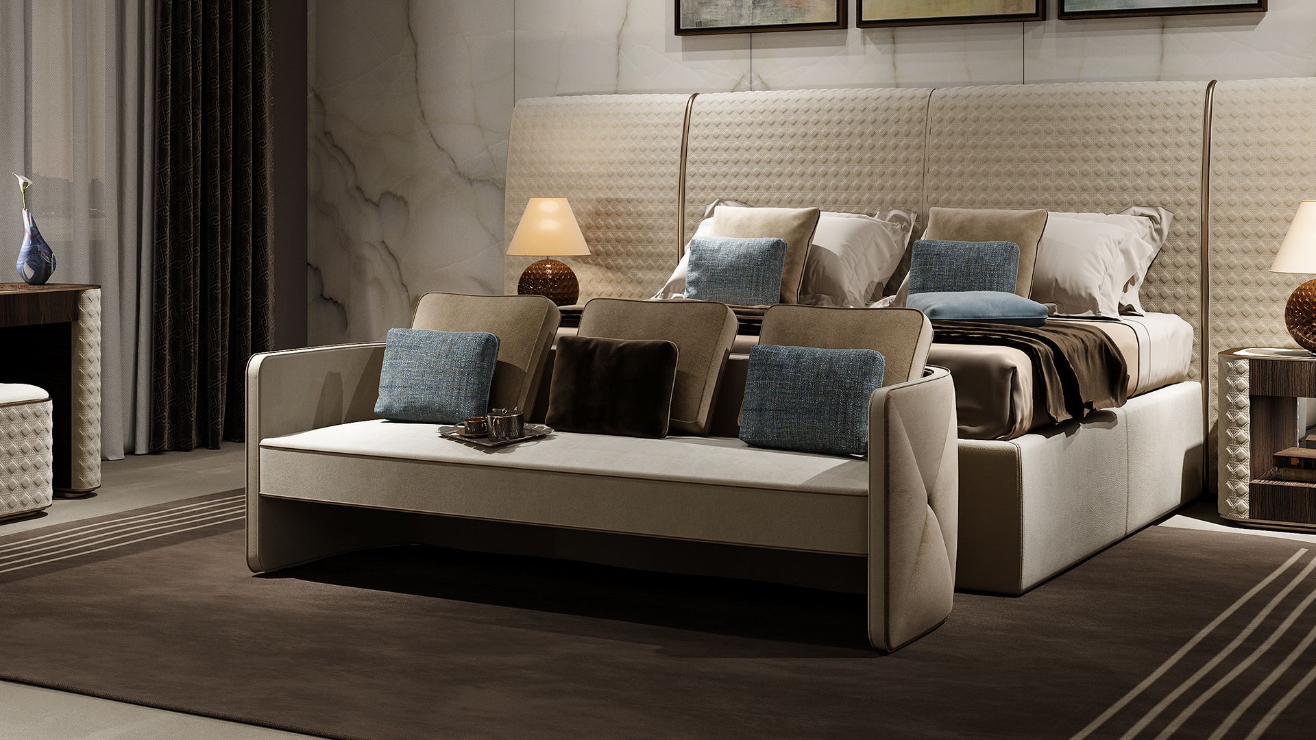 AURA 3 seater fabric sofa By Reflex | design Emanuele Missaglia