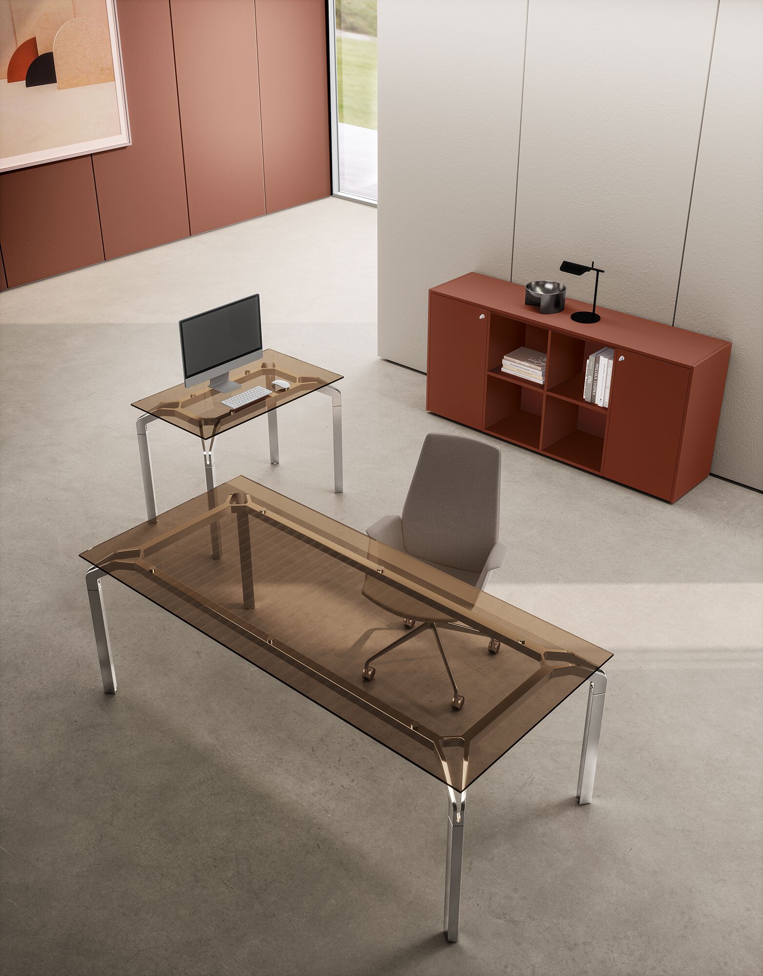 YOGA Glass office desk / meeting table By About Office