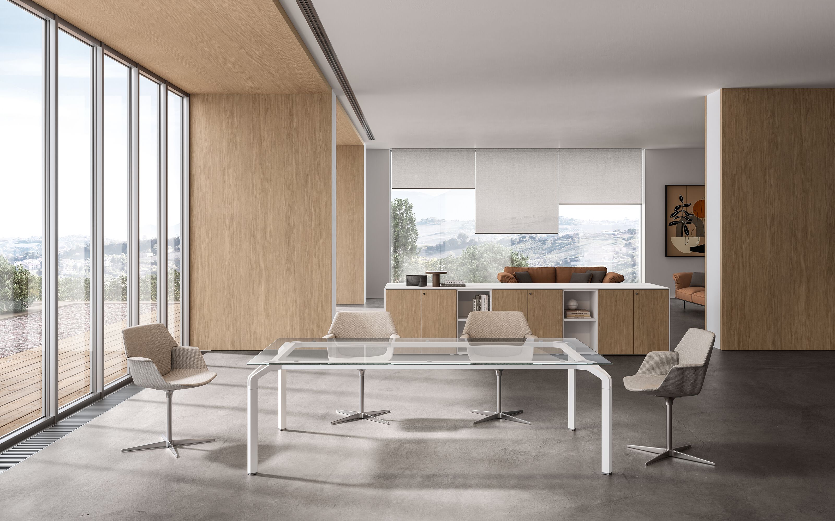 YOGA Glass office desk / meeting table By About Office