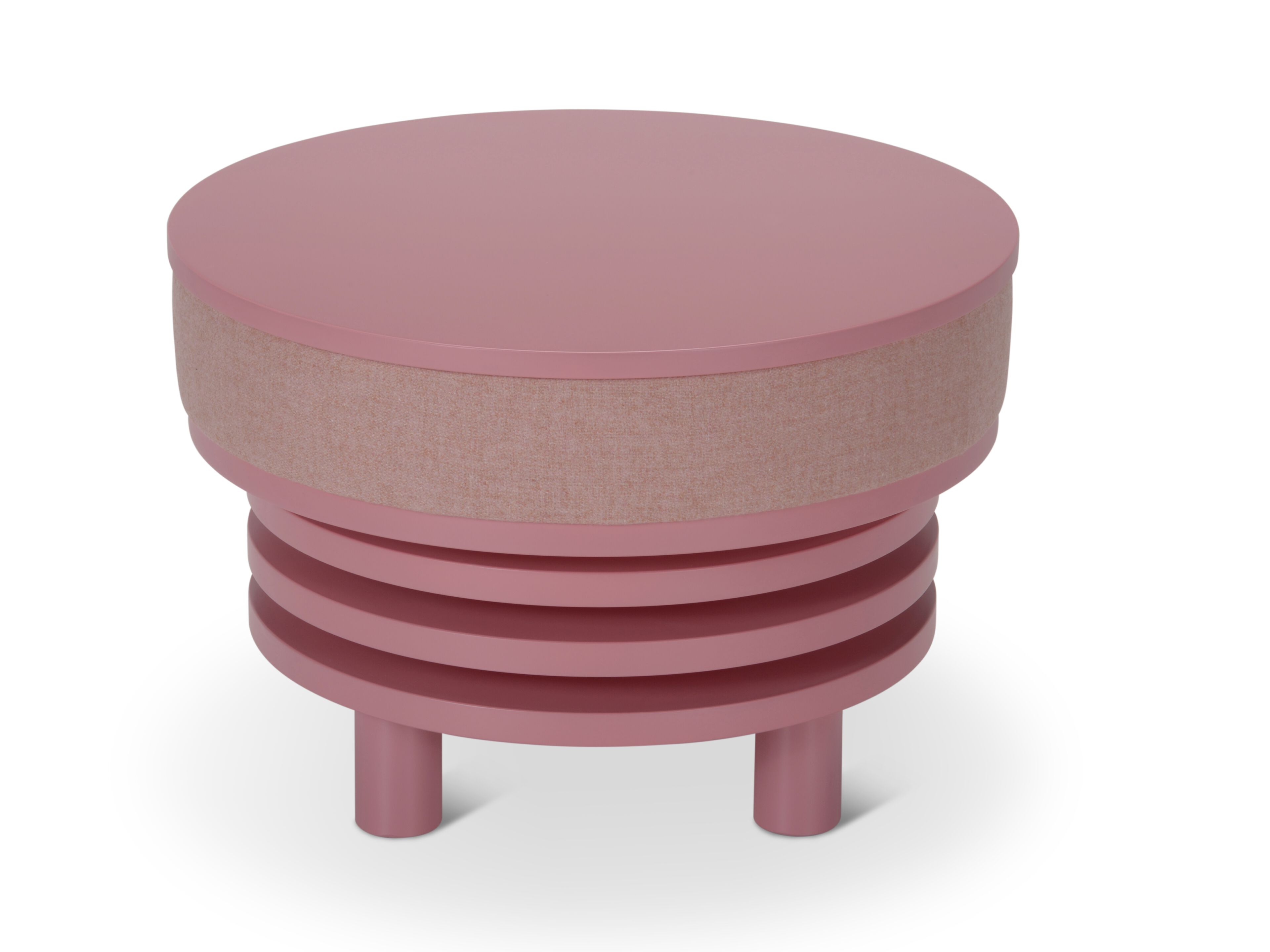 ROCHE Round fabric coffee table with integrated magazine rack By ...
