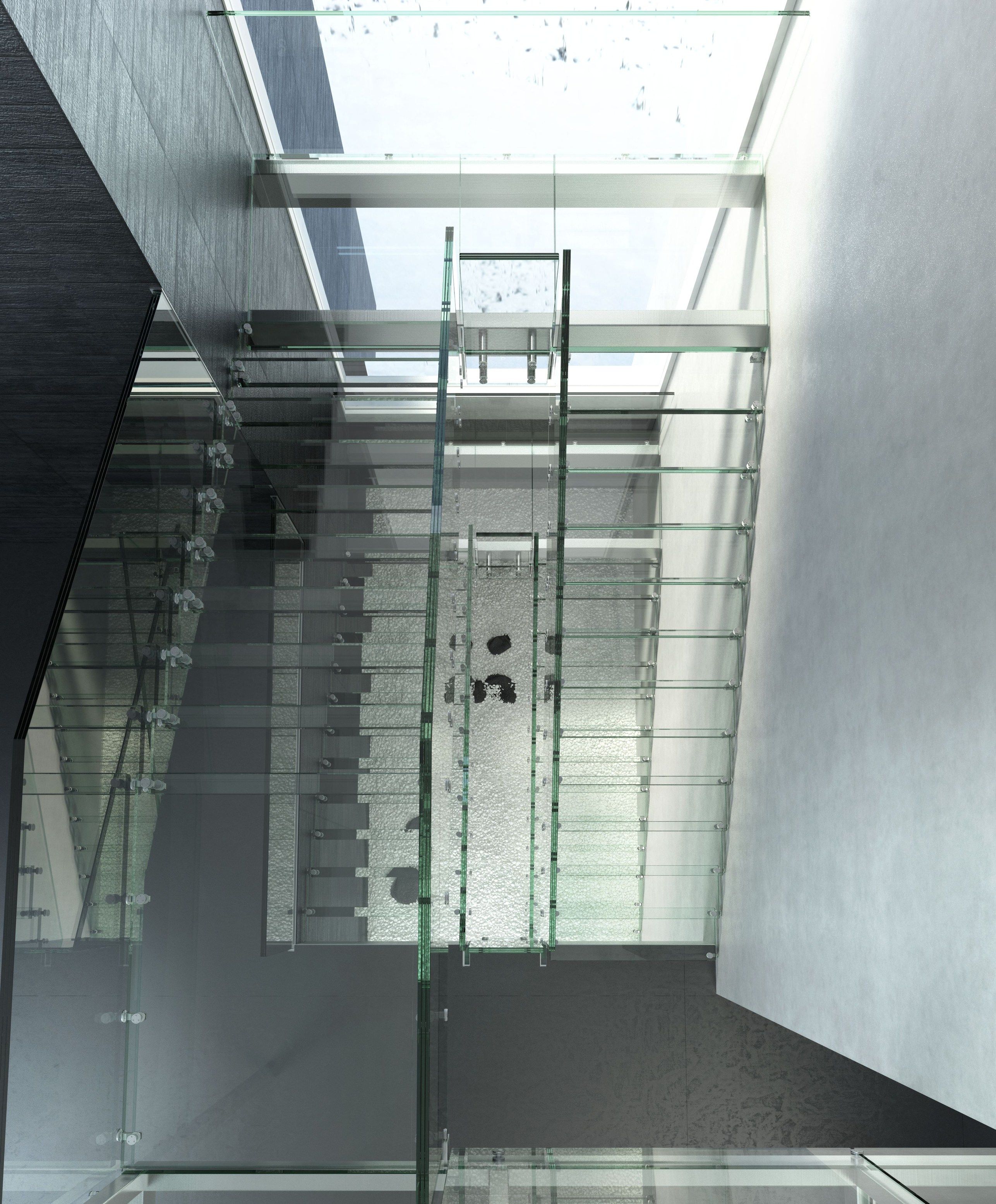 Self supporting glass Open staircase MONTANA By Siller Treppen
