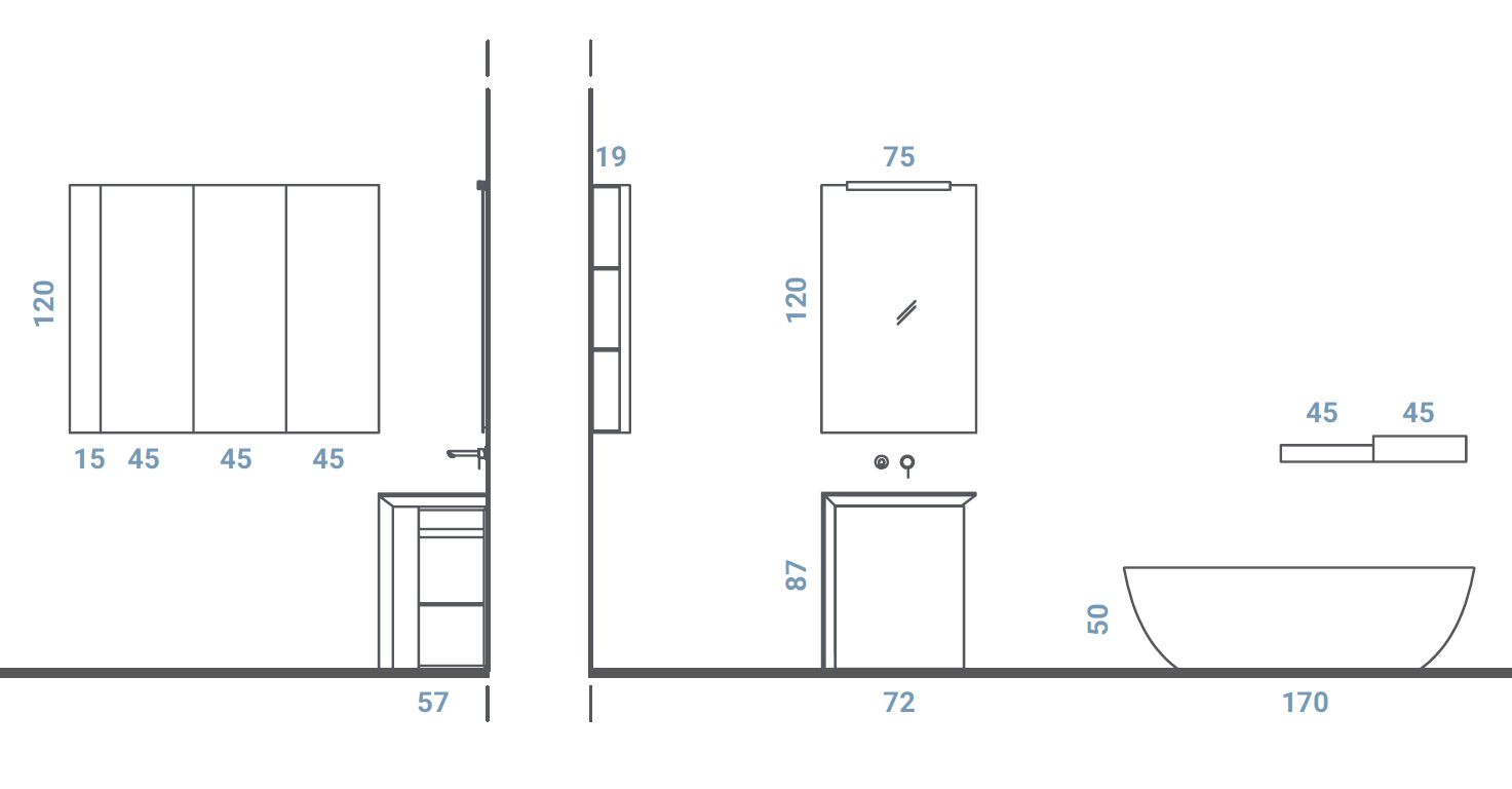 MODO PROJECT 01 Arredo bagno completo By Altamarea