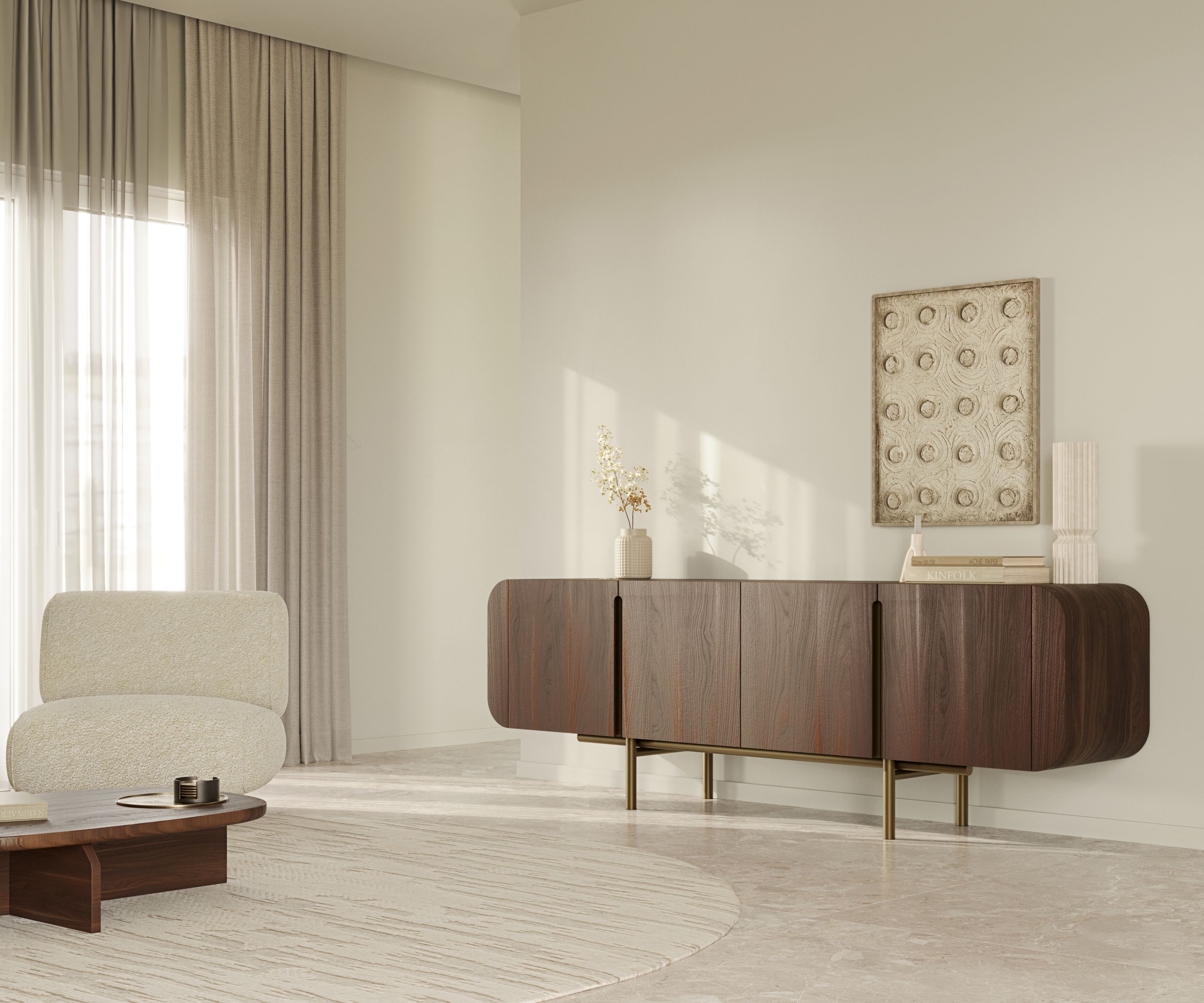 OM Solid wood sideboard with drawers By Anesis | design Athanasios Babalis