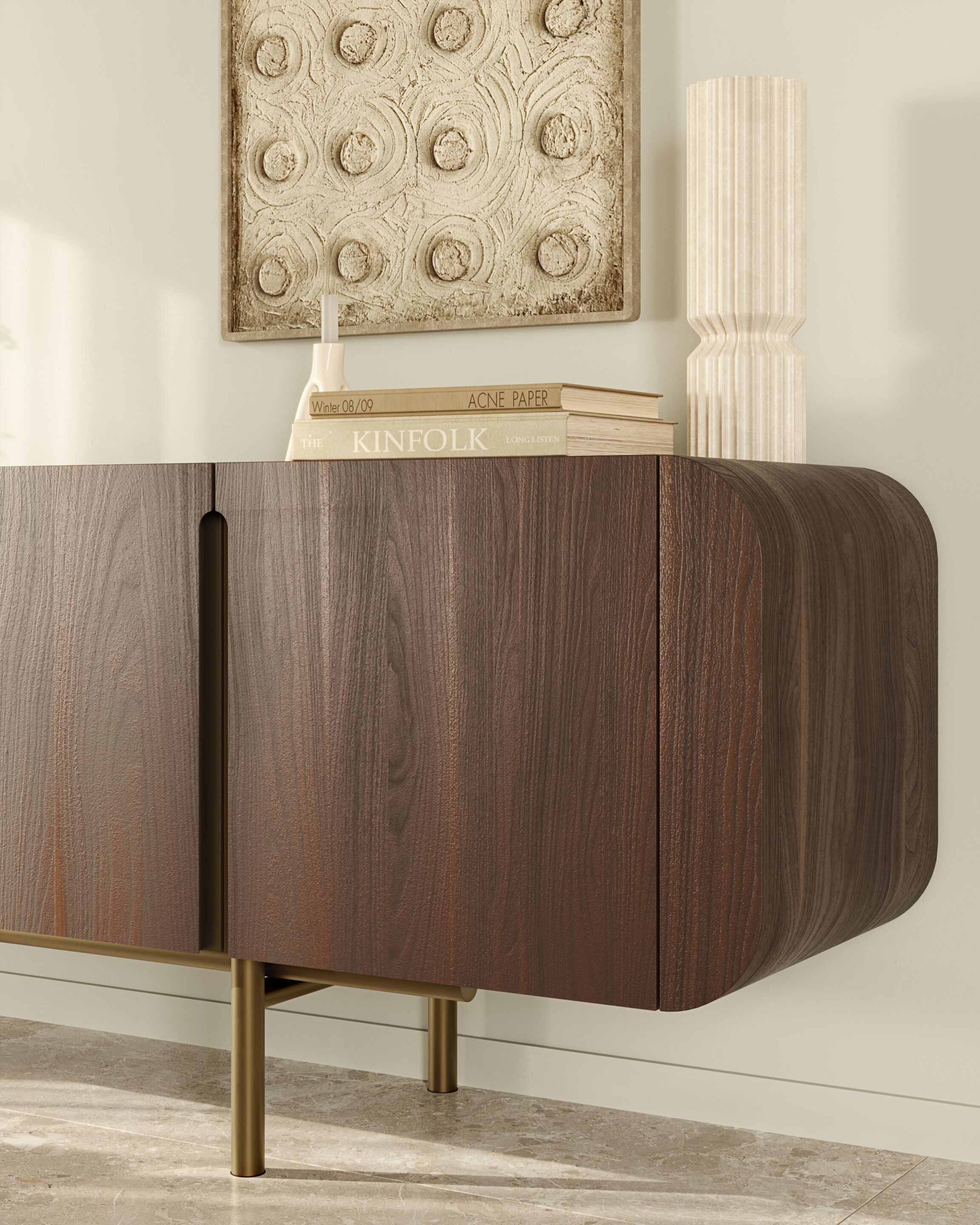 OM Solid wood sideboard with drawers By Anesis | design Athanasios Babalis