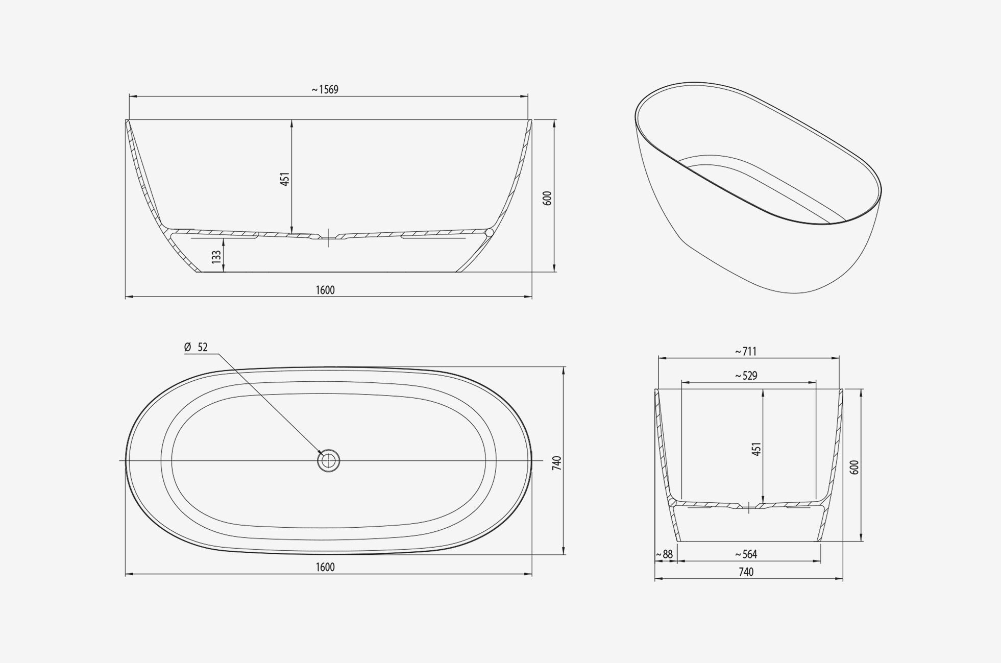 DIVINA Bathtub By Arcom