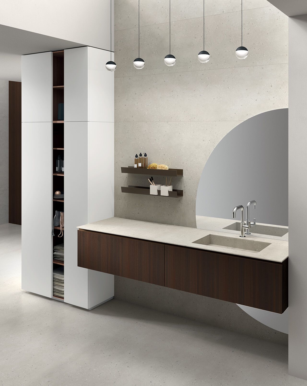 POLLOCK - COMPOSIZIONE 89 Mobile lavabo in legno con specchio By Arcom