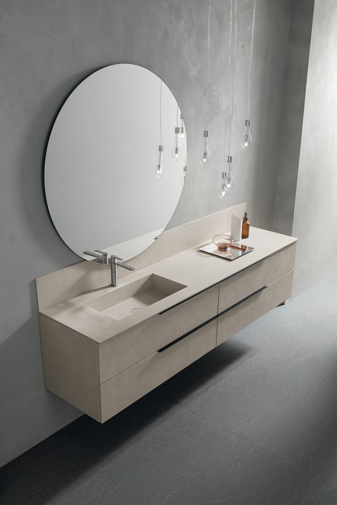 POLLOCK - COMPOSIZIONE 91 Mueble bajo lavabo de madera con espejo By Arcom