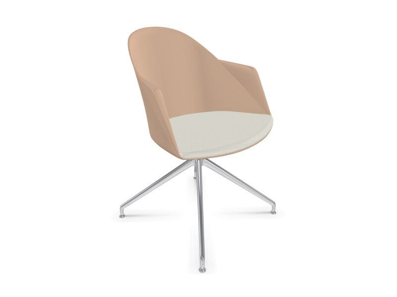CILA Plastic chair with armrests with casters By Arper