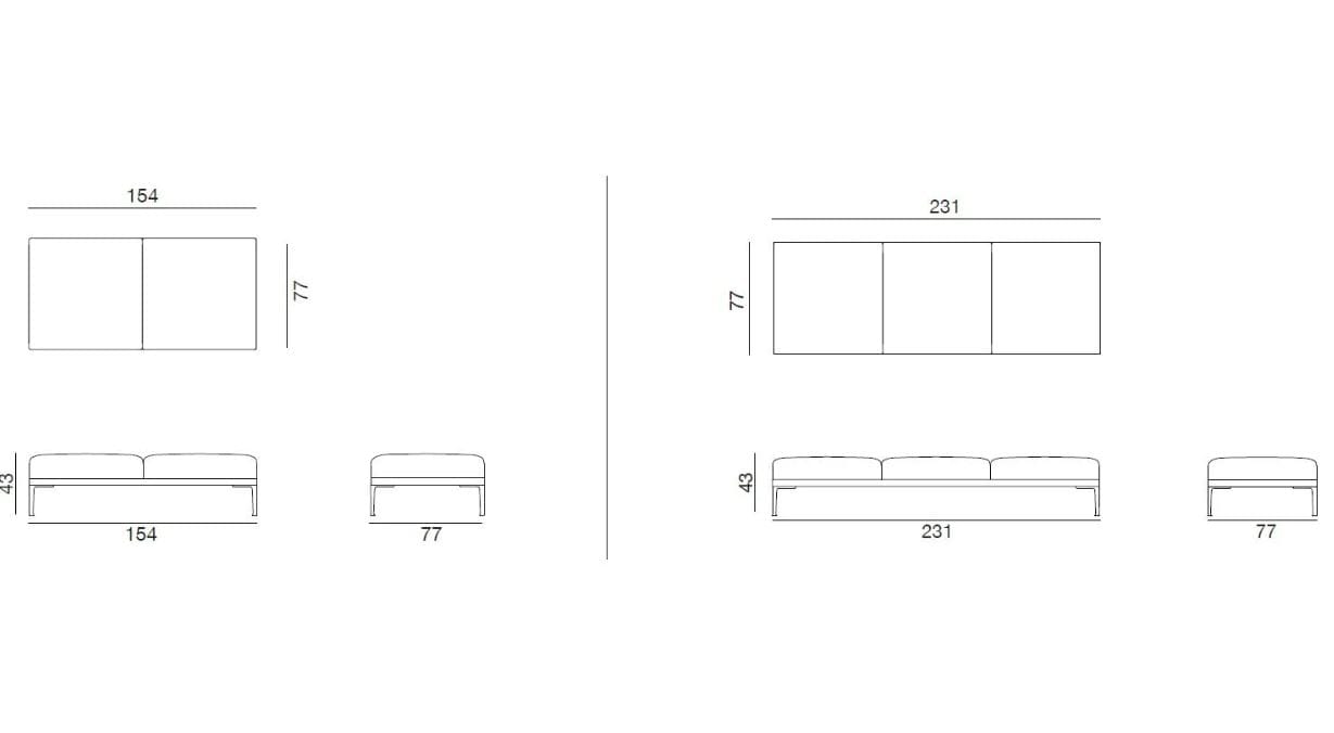 STEEVE Upholstered bench for contract By Arper | design Jean-Marie Massaud