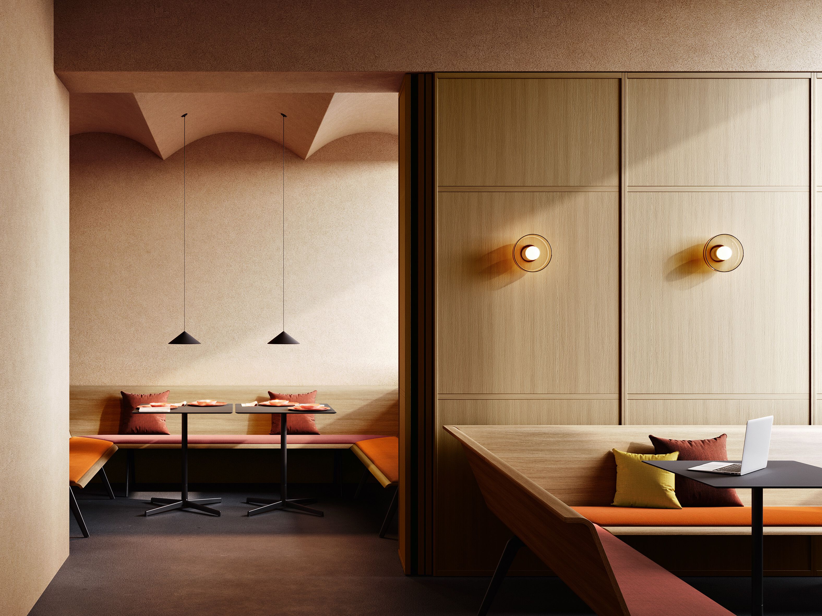 ZINTA EATING Banquette modulable en bois multi-niveau By Arper | design ...