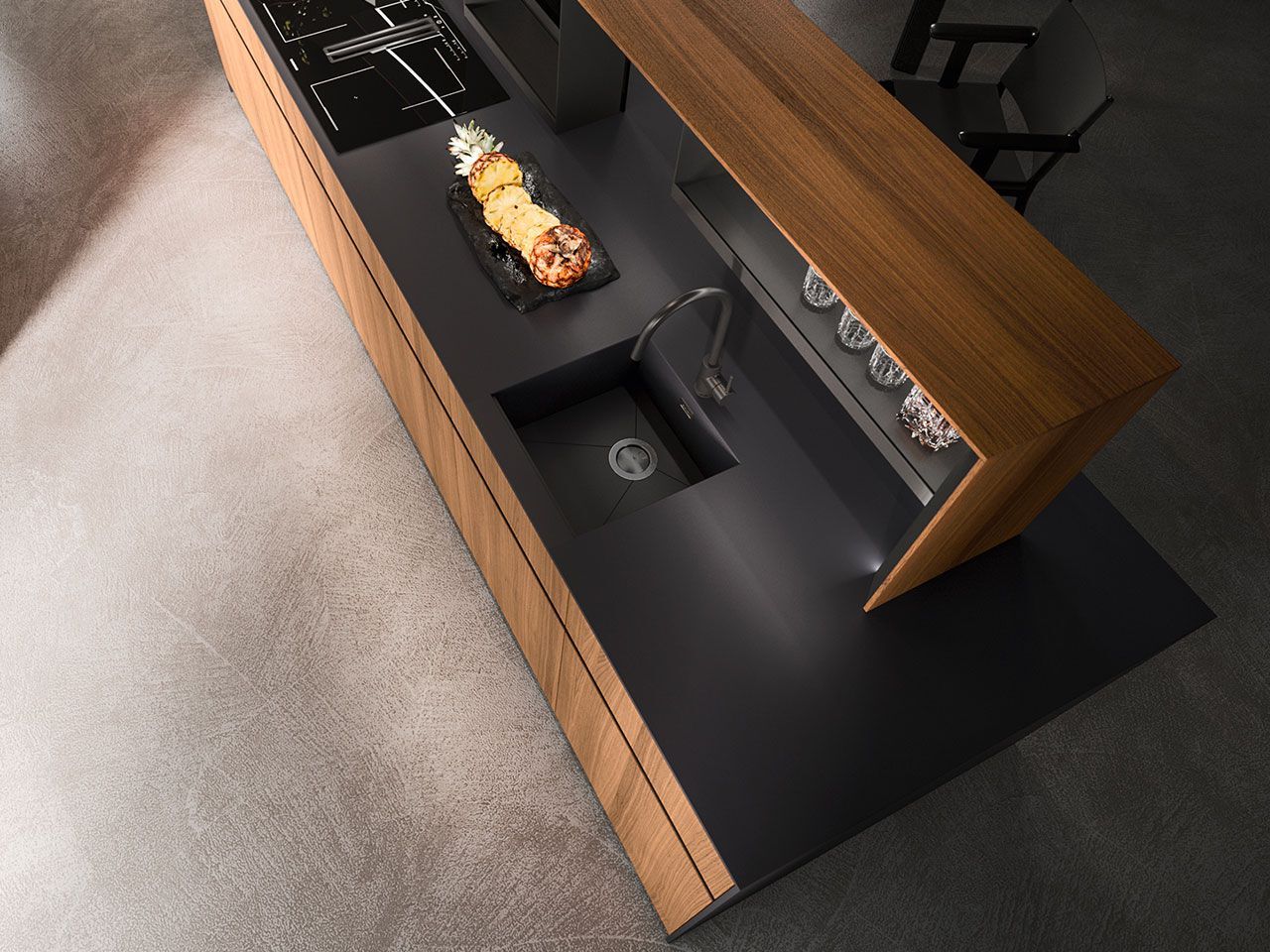 NAUTILA Fitted kitchen with island By Arrital