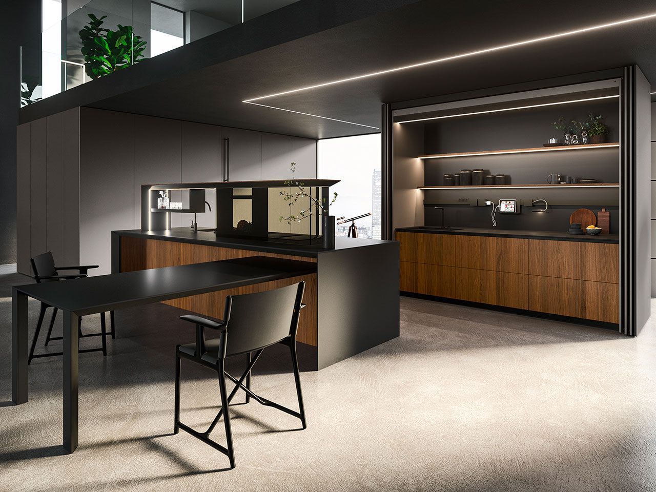 NAUTILA Fitted kitchen with island By Arrital