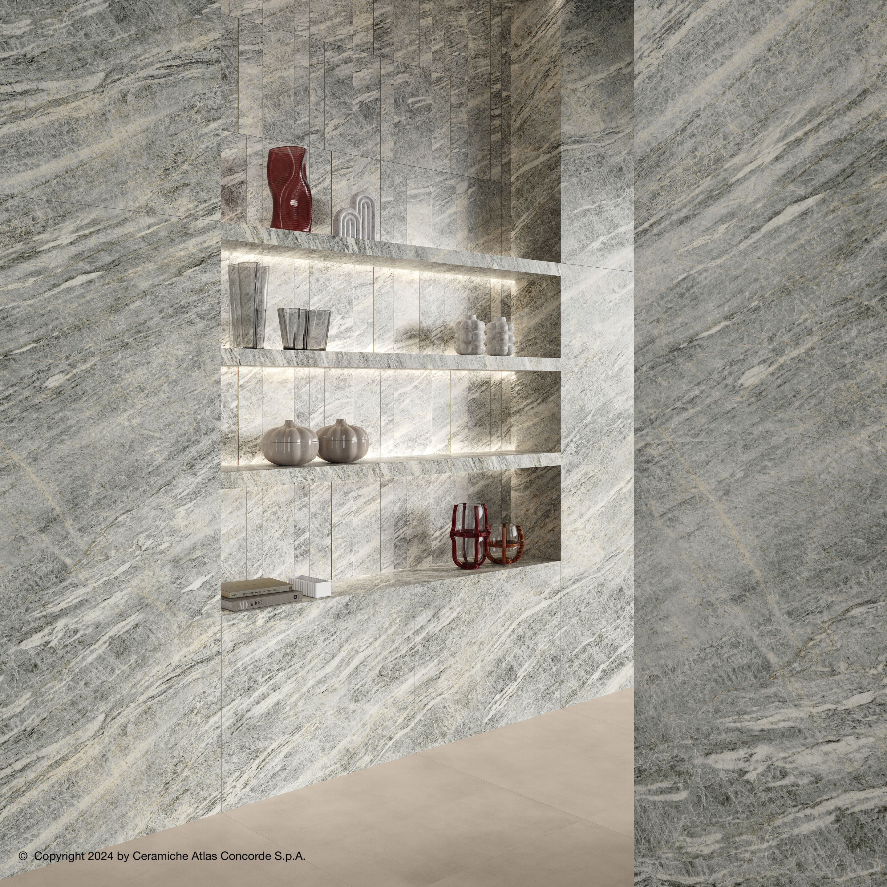 MARVEL DIVA Porcelain stoneware wall/floor tiles with marble effect By ...