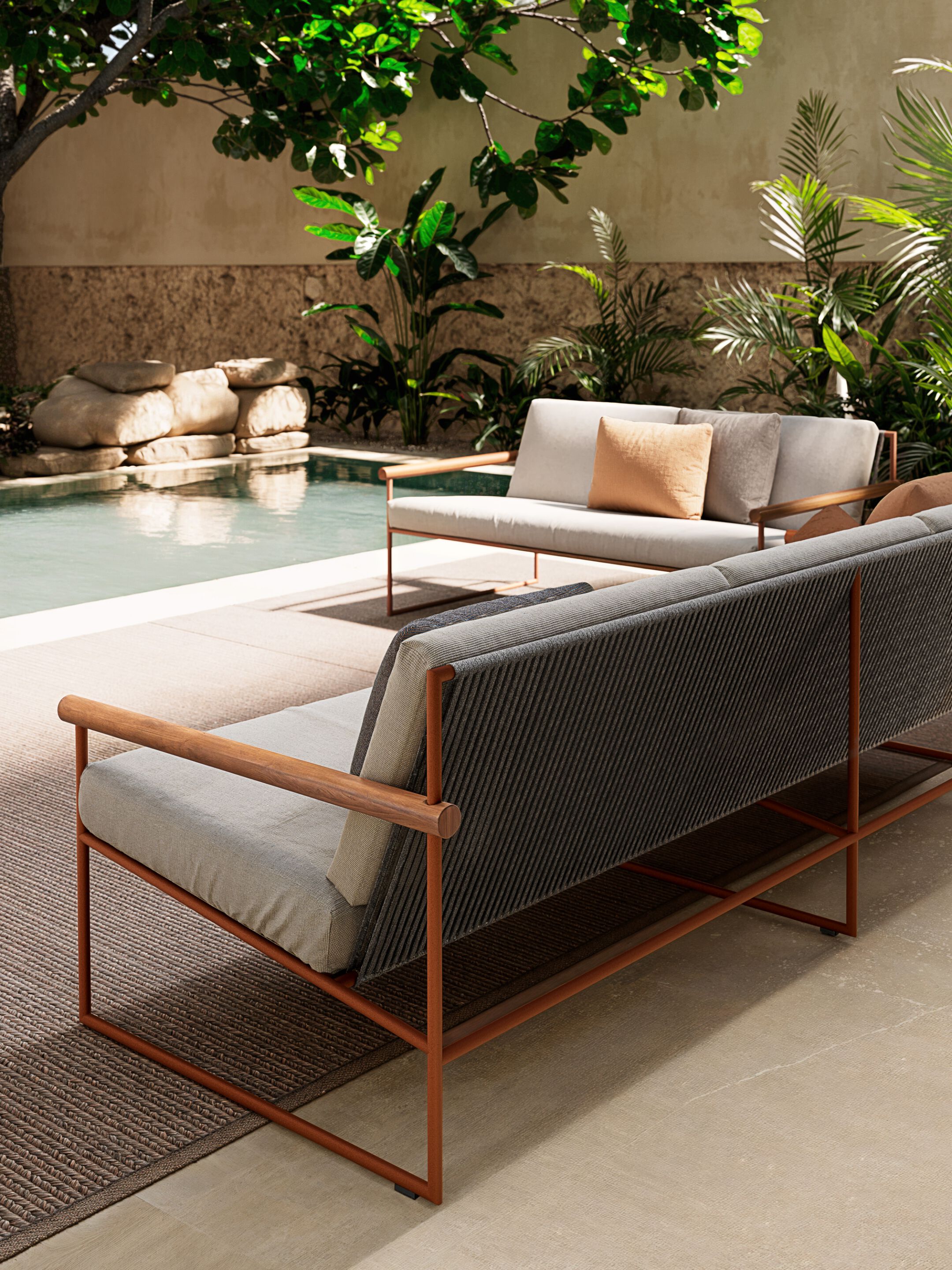 PIPE 3 seater fabric garden sofa By Atmosphera | design Busetti Garuti ...
