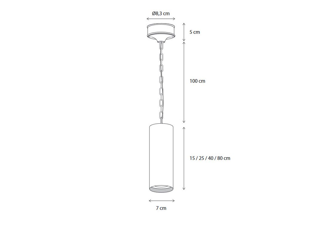 TUBELUM ON ROUND BASE SUSPENSION Pendant lamp By Authentage Lighting