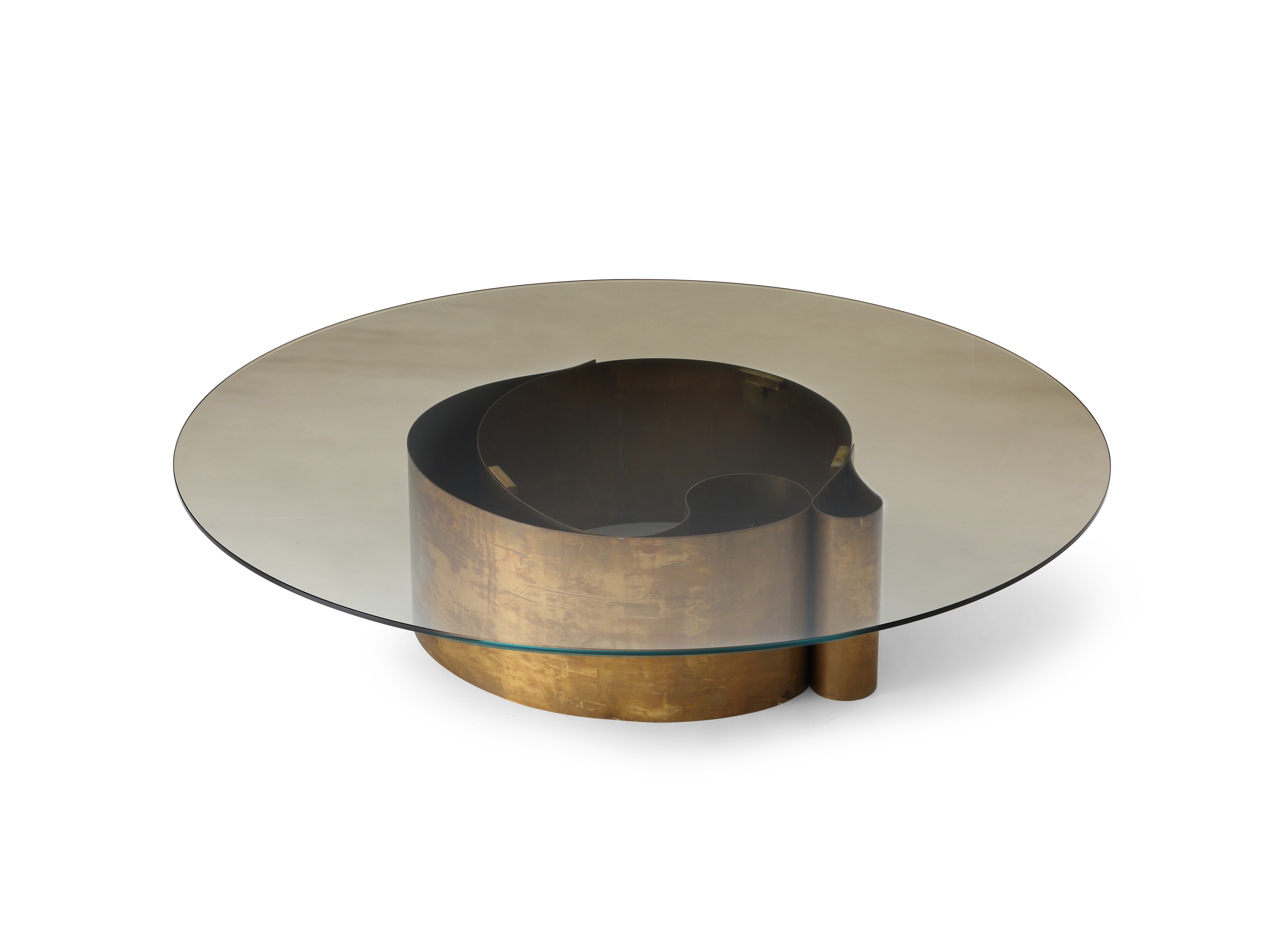Round glass coffee table B-WAVE By Flou