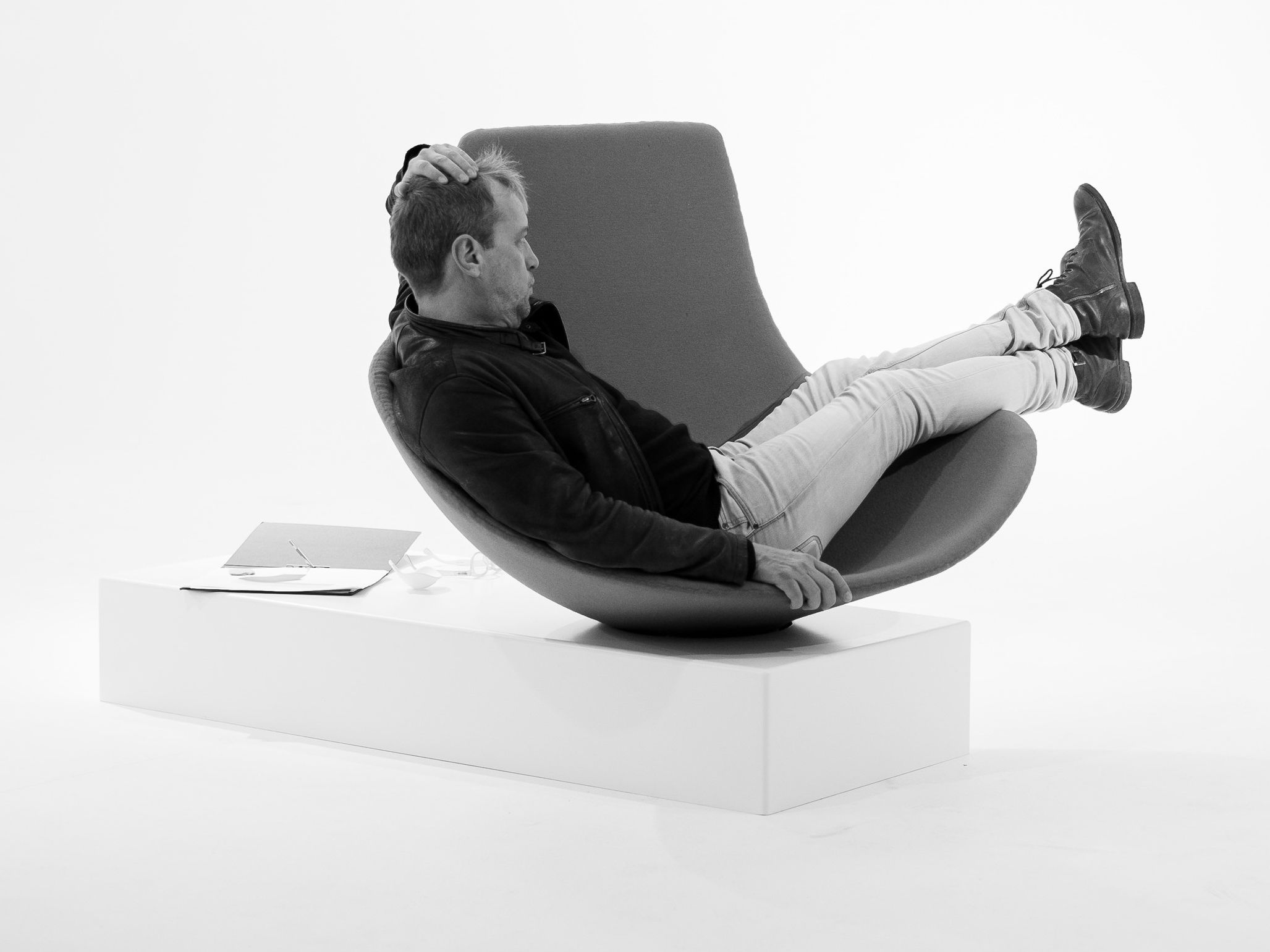 Swivel fabric easy chair BABLED By Offecct design Emmanuel Babled