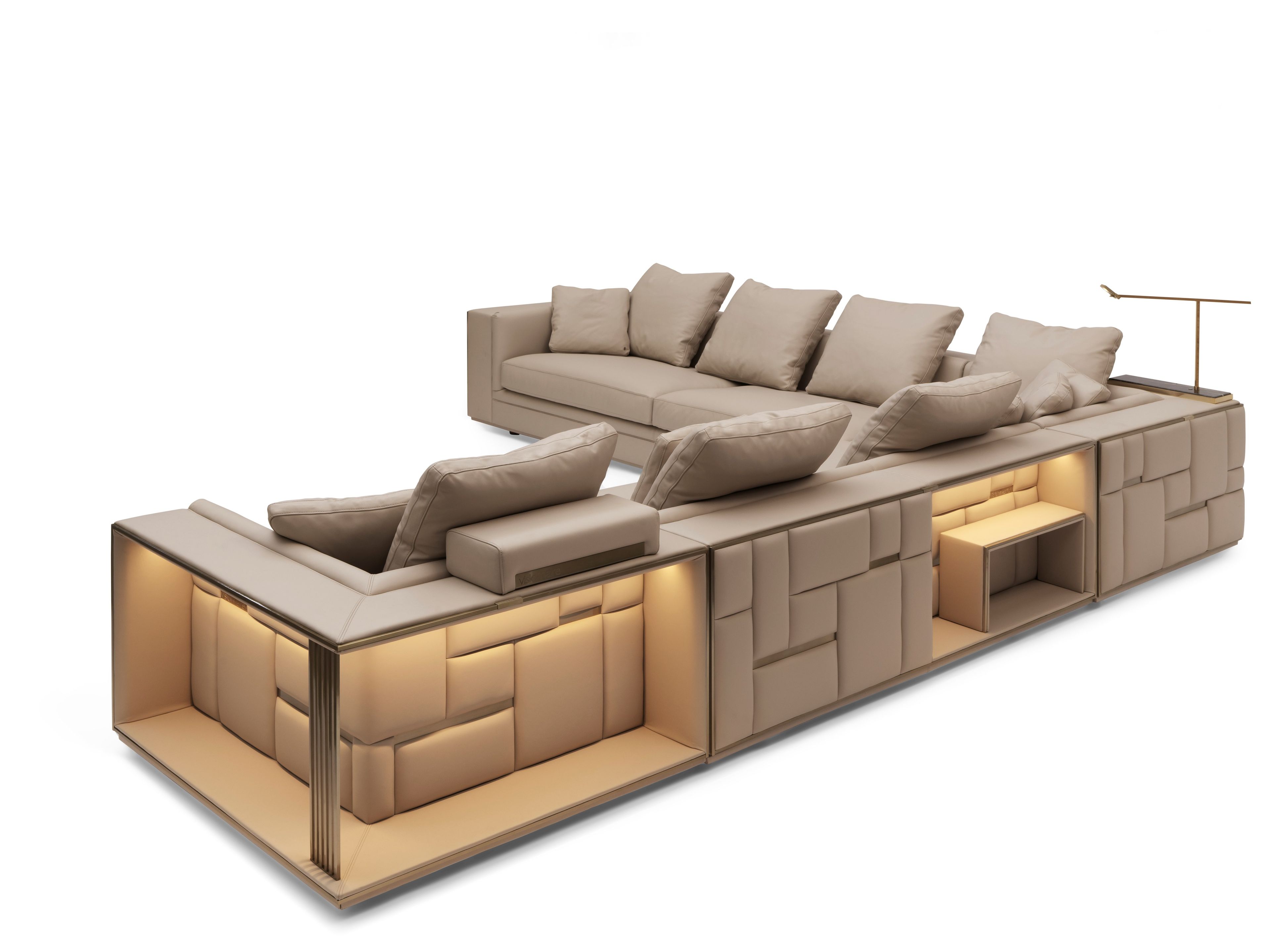 BABYLON RACK Modular leather sofa By Visionnaire | design Alessandro La Spada