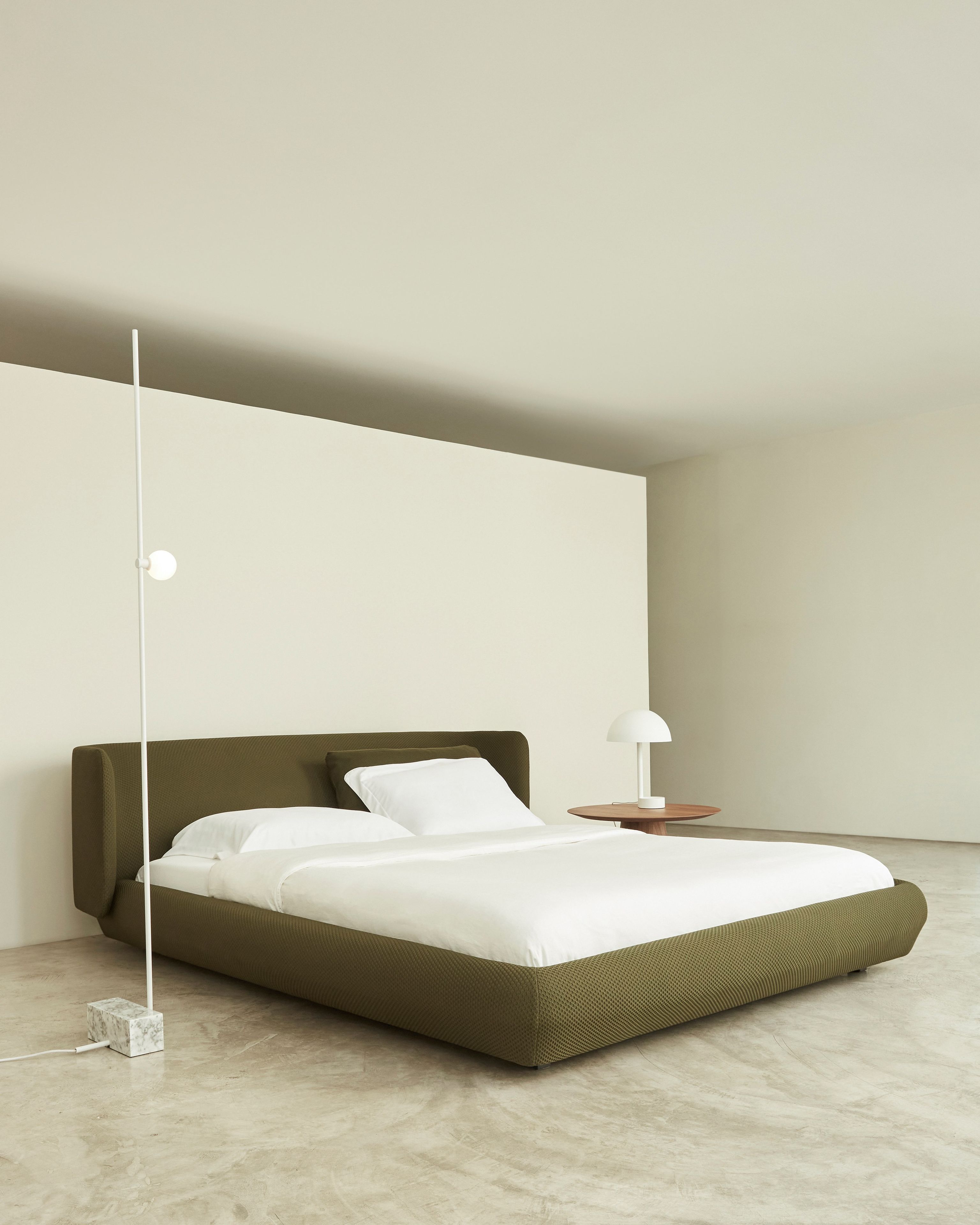 BAIXA | Bed Fabric double bed with upholstered headboard By WENTZ