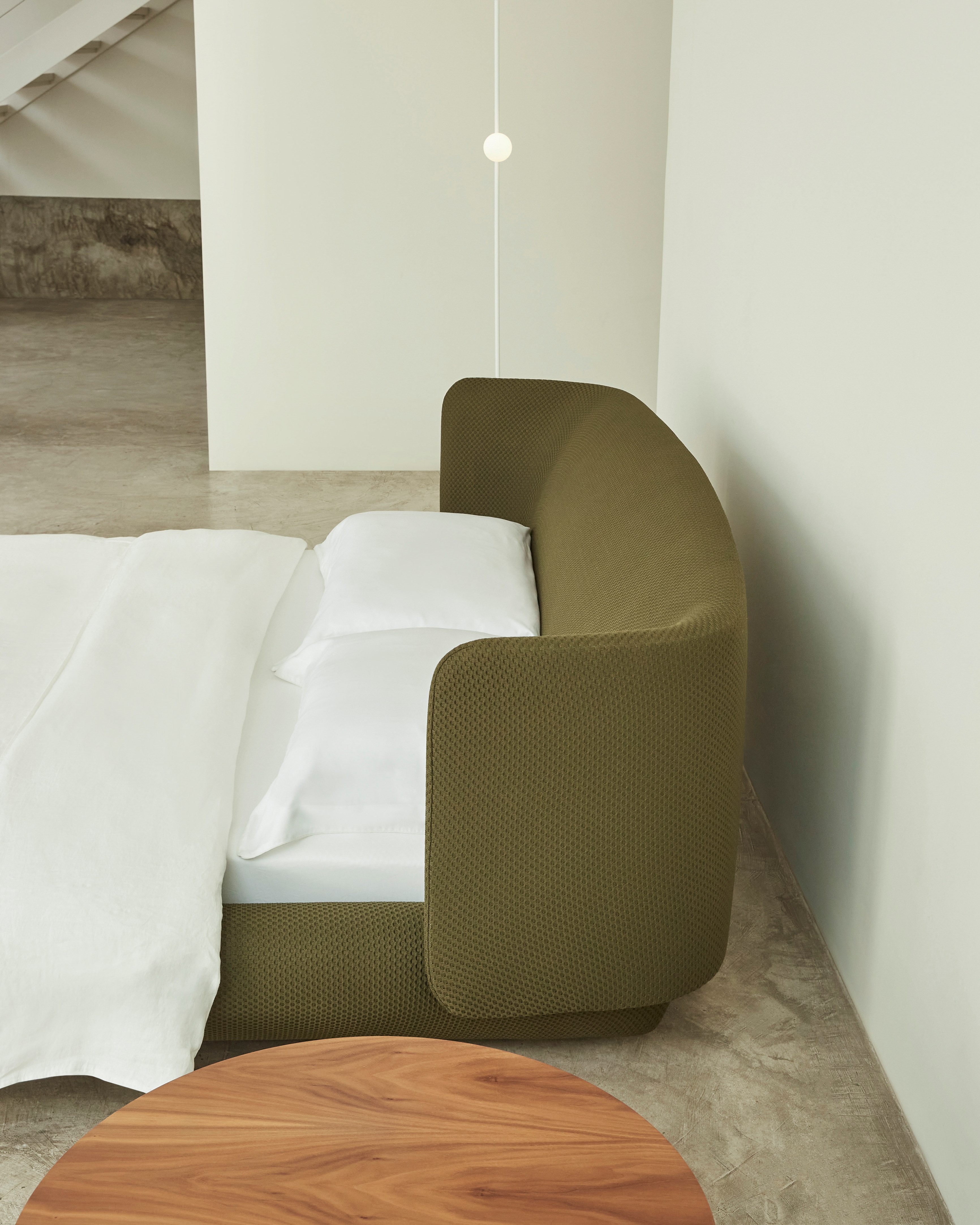 BAIXA | Bed Fabric double bed with upholstered headboard By WENTZ