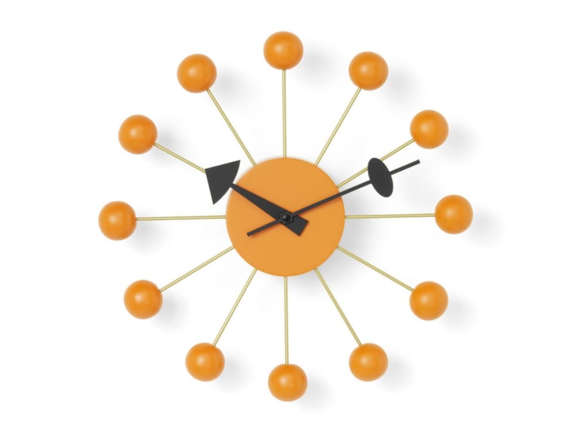 Wooden and metal wall clock BALL CLOCK By Vitra design George Nelson
