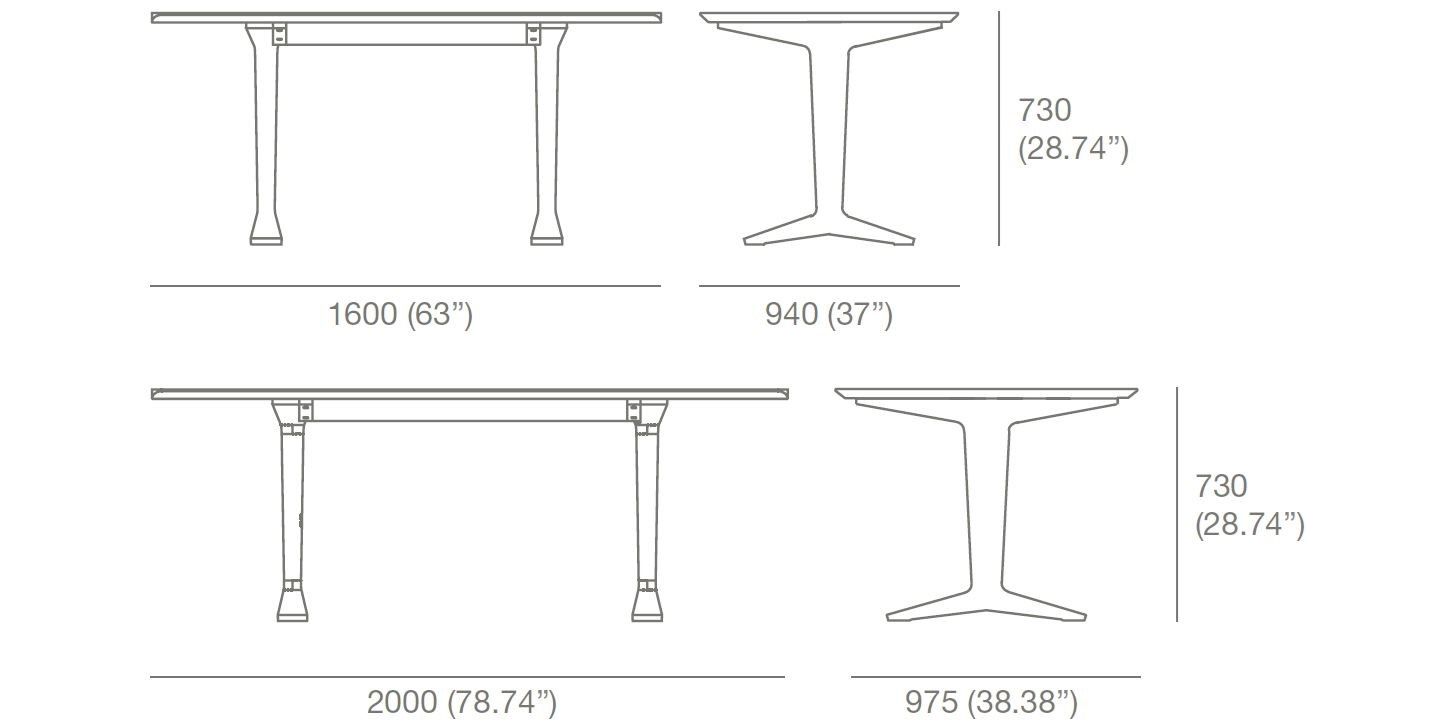 BALLET Rectangular walnut table By Case | design Matthew Hilton