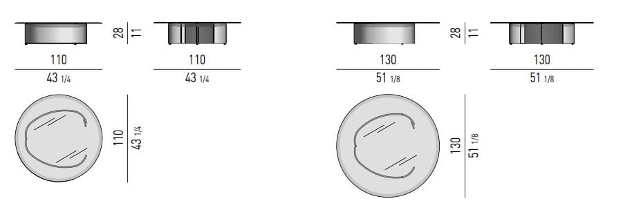 BANGLE | Round coffee table Round glass coffee table for living room By ...