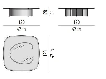 BANGLE | Square coffee table By Minotti design Rodolfo Dordoni