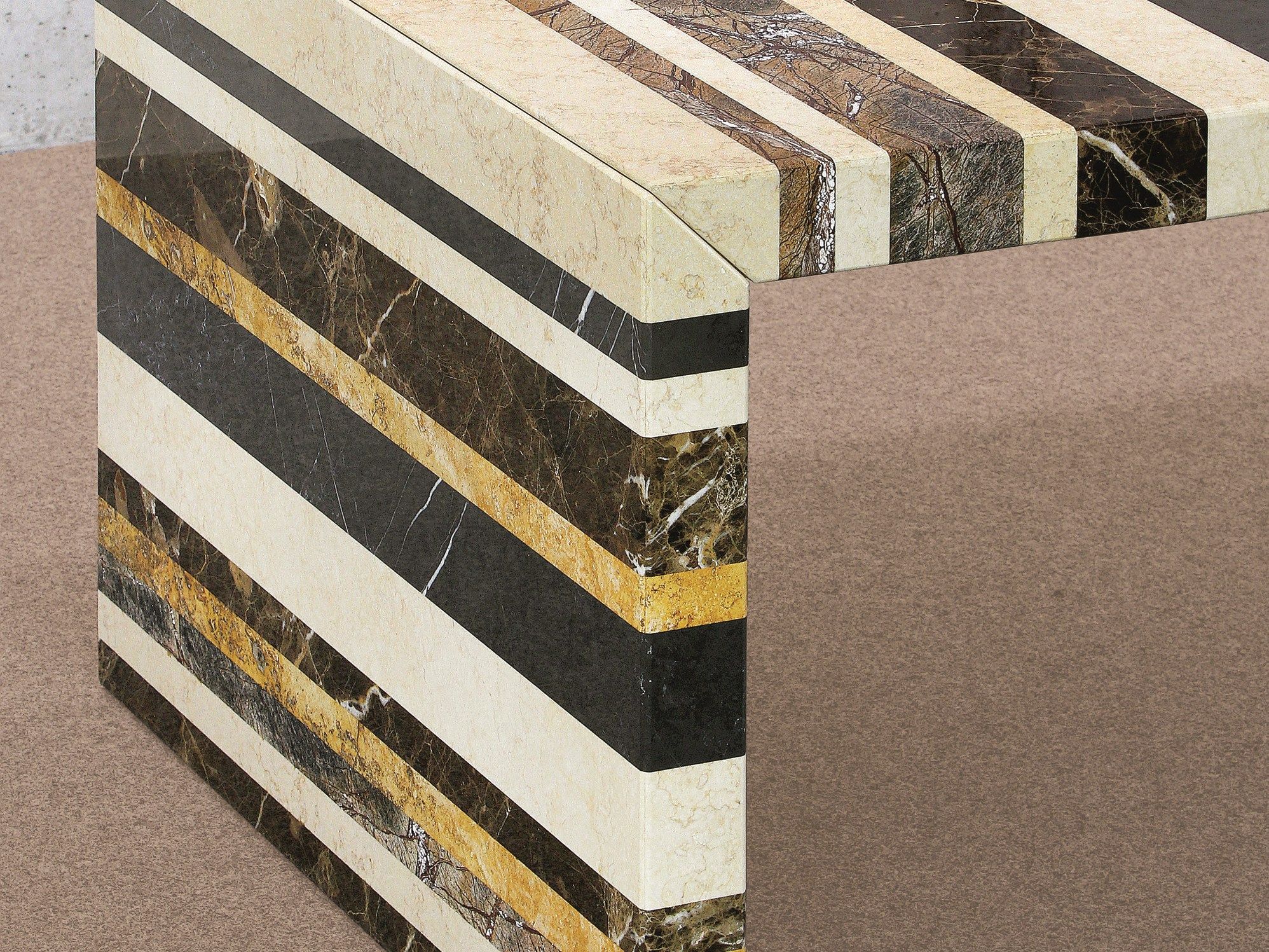 Rectangular stone table BARCODE By Draenert