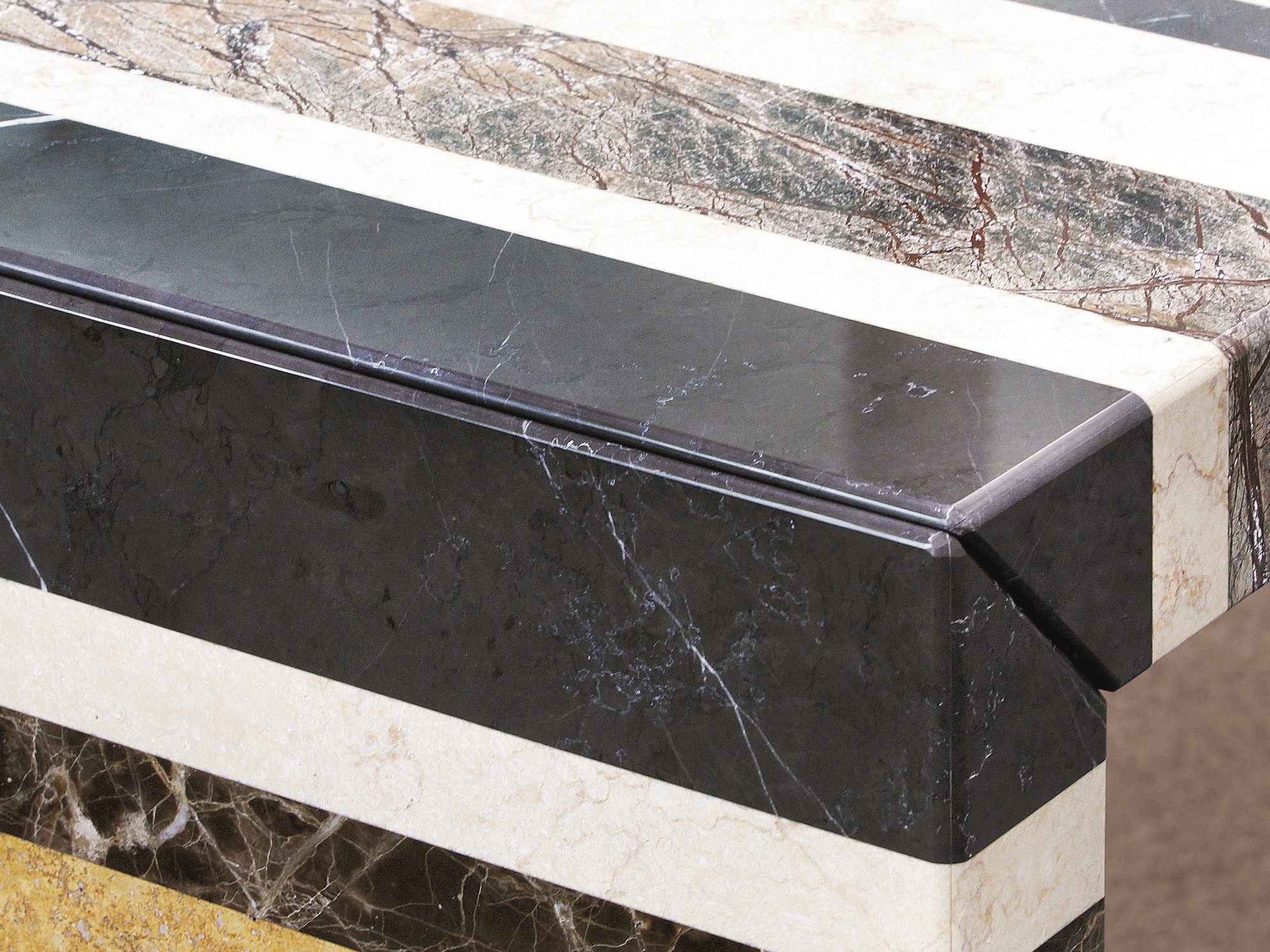 Rectangular stone table BARCODE By Draenert