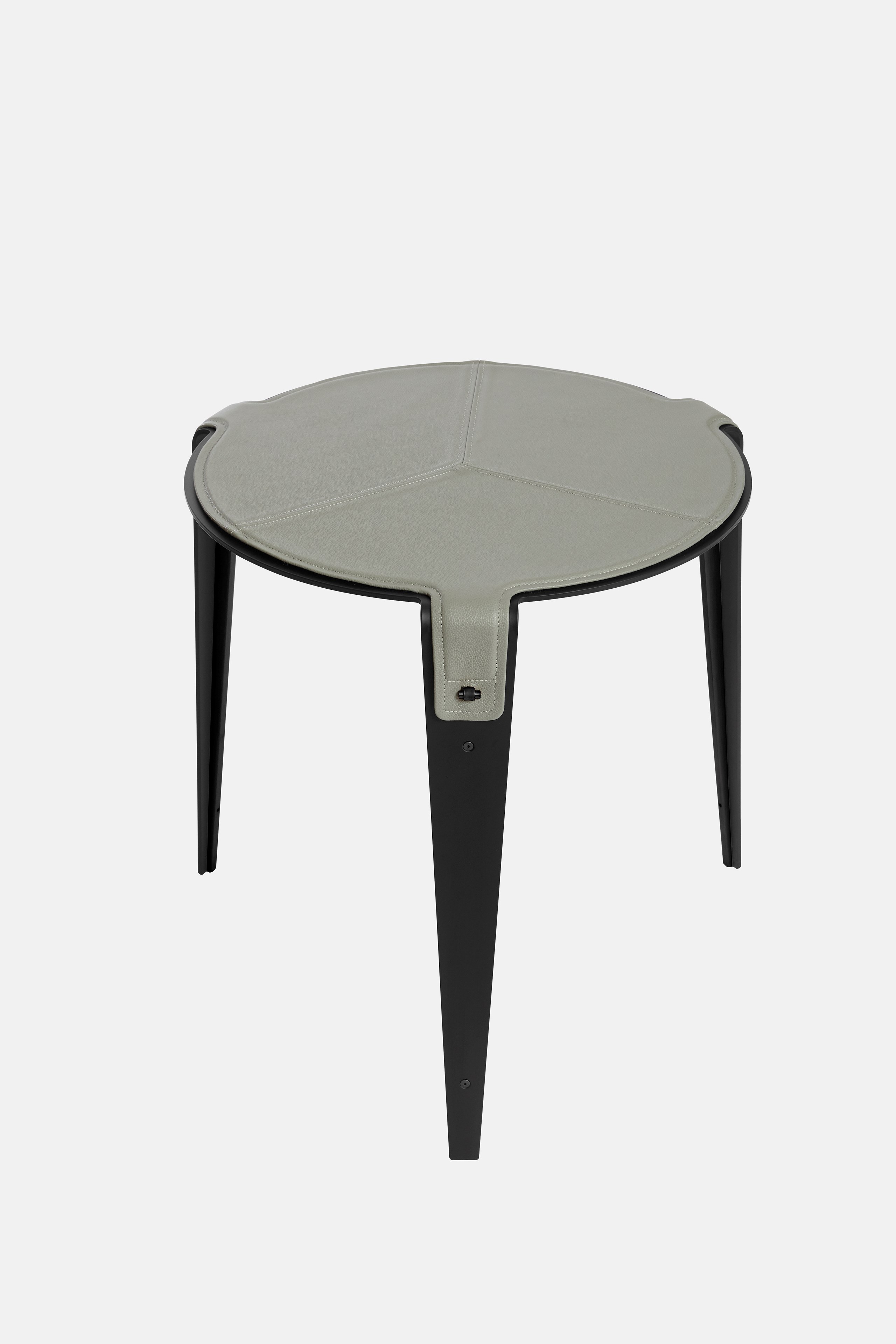 BARDOT Round leather high side table By GABRIEL SCOTT