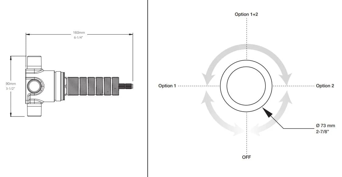 TRADITION B72 Manual 2 ways diverter By BARIL
