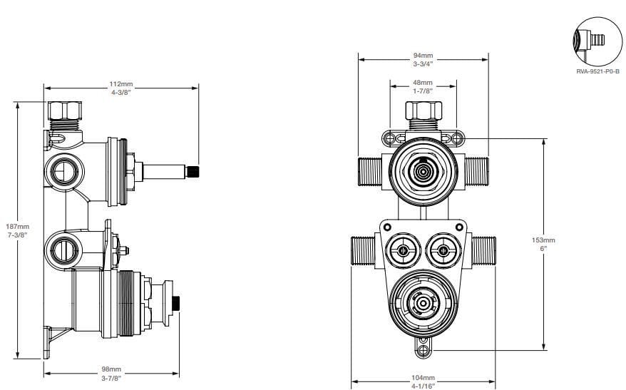 RVA-9521-00 Corpo incasso per miscelatore By BARIL