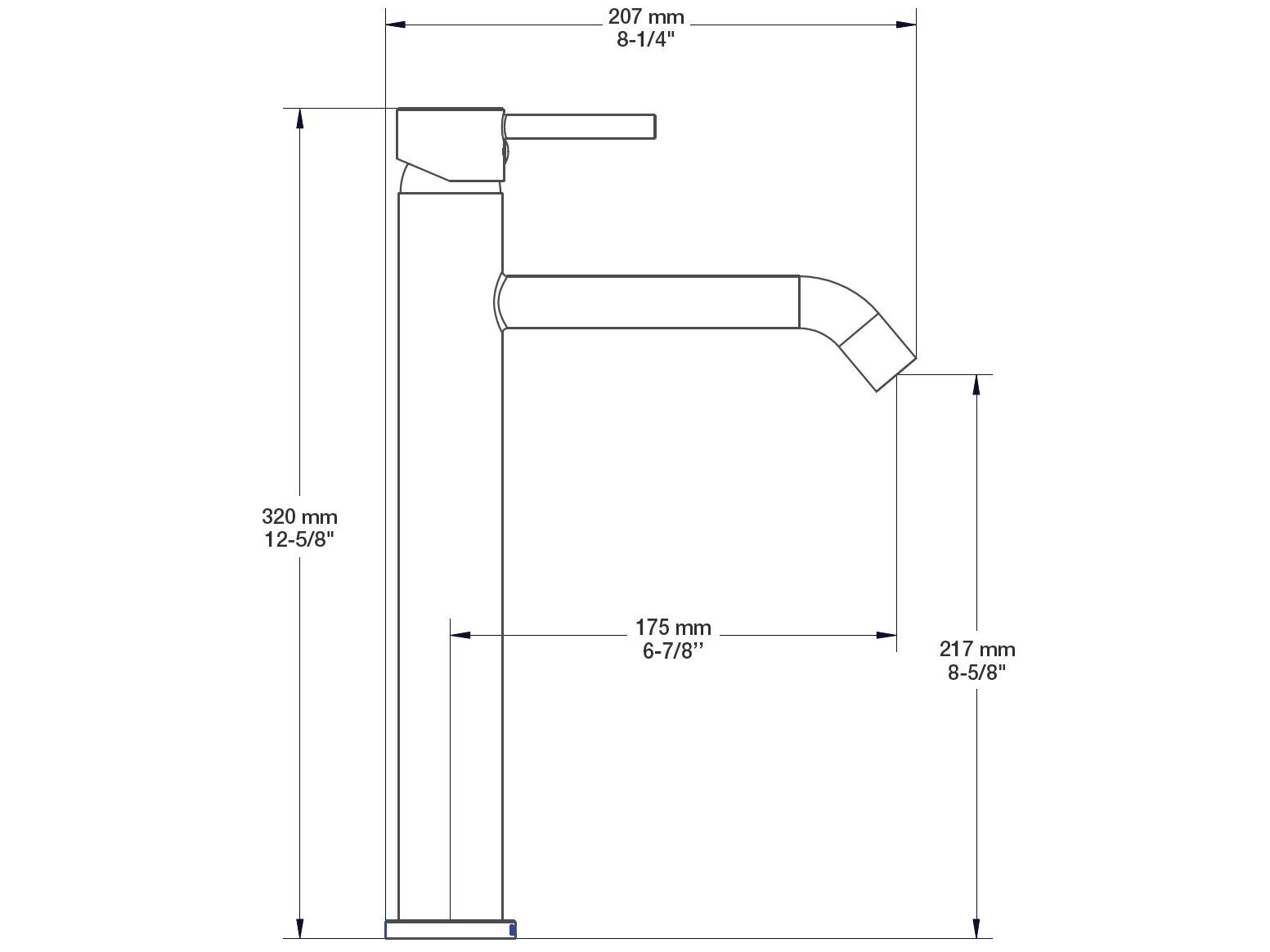 ZIP B66 Countertop High washbasin mixer without waste By BARIL