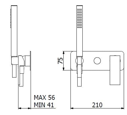 BARK BK313 Recessed shower mixer with hand shower By IB | design ANDREA ...