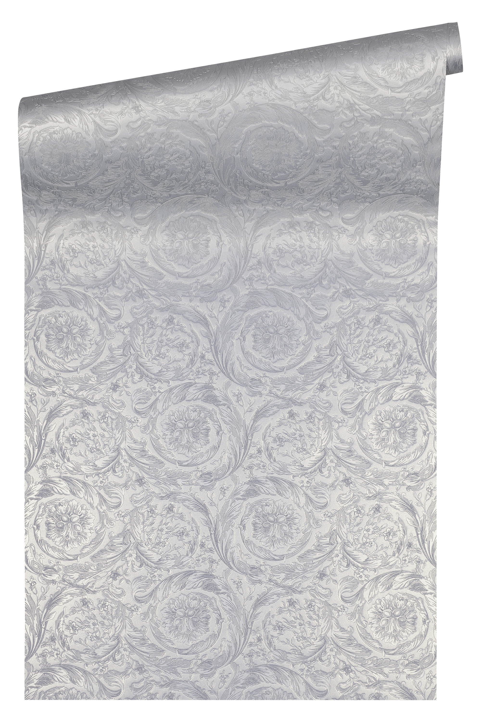 Nonwoven wallpaper with metallic effect with floral pattern BAROCCO ...