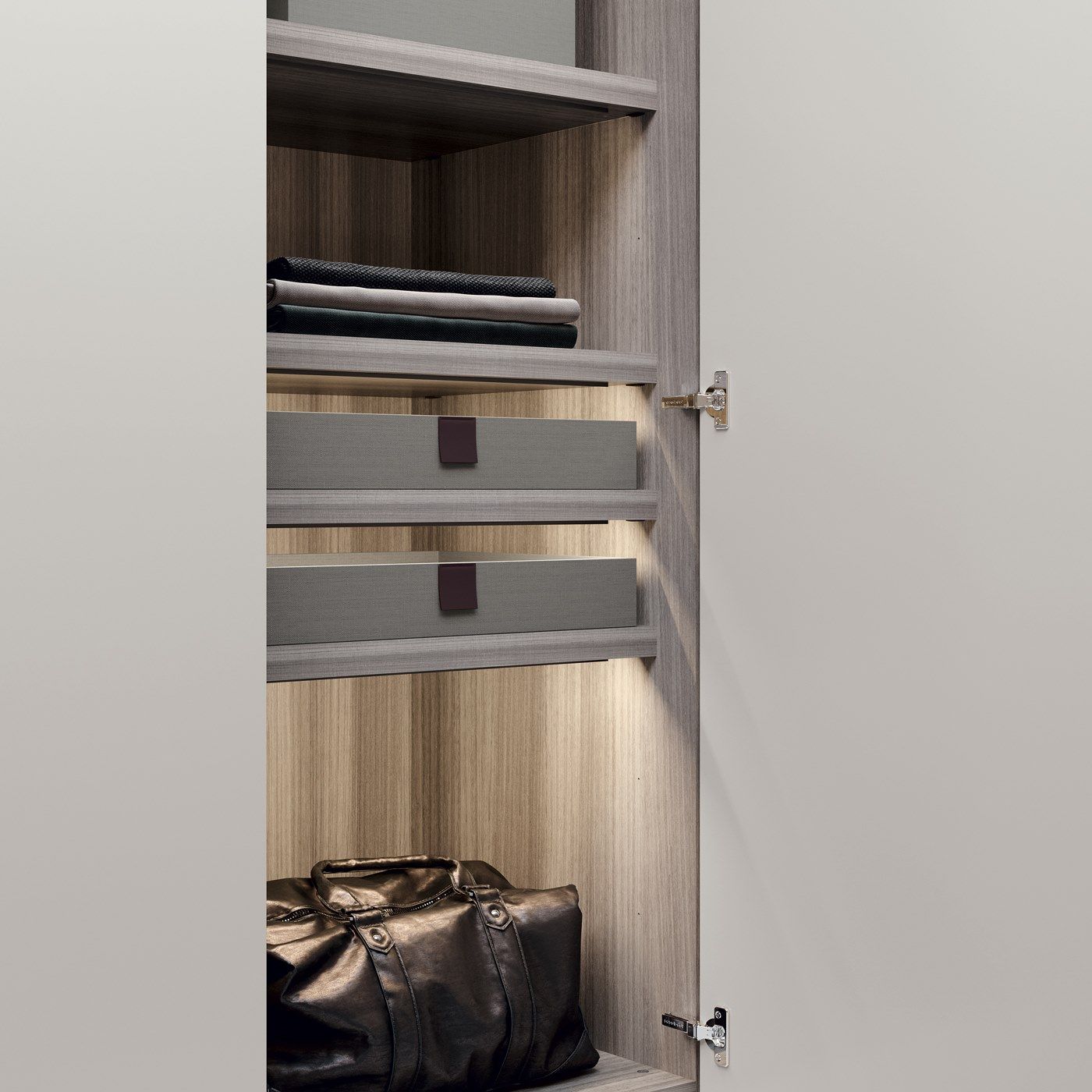BARRET Corner melamine-faced chipboard walk-in wardrobe By Febal Casa