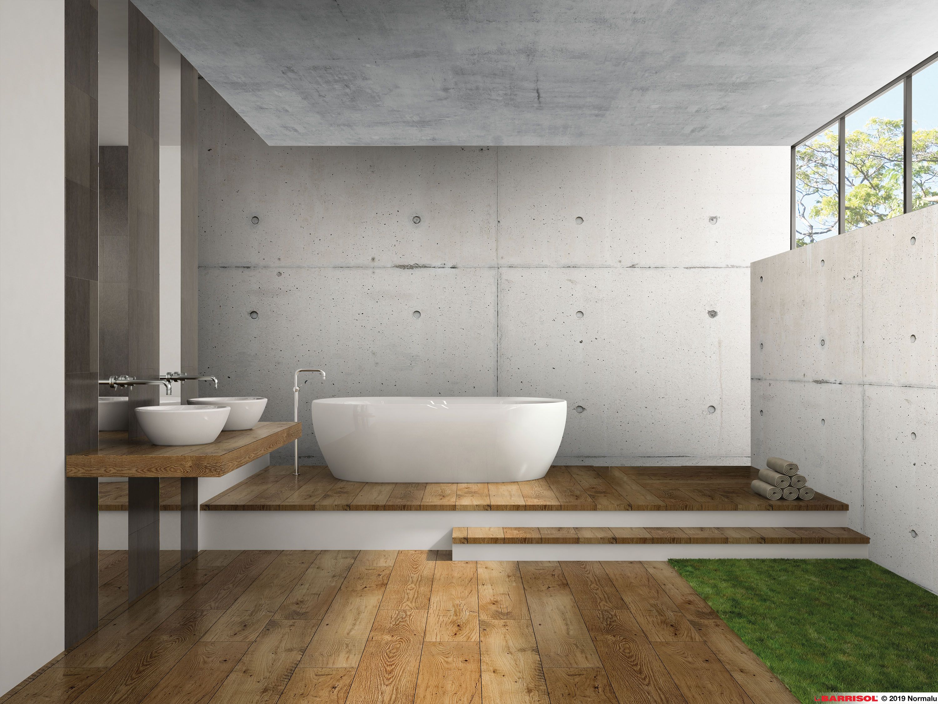 BARRISOL® Concrete effect PVC stretch ceiling / Stretch wall By BARRISOL